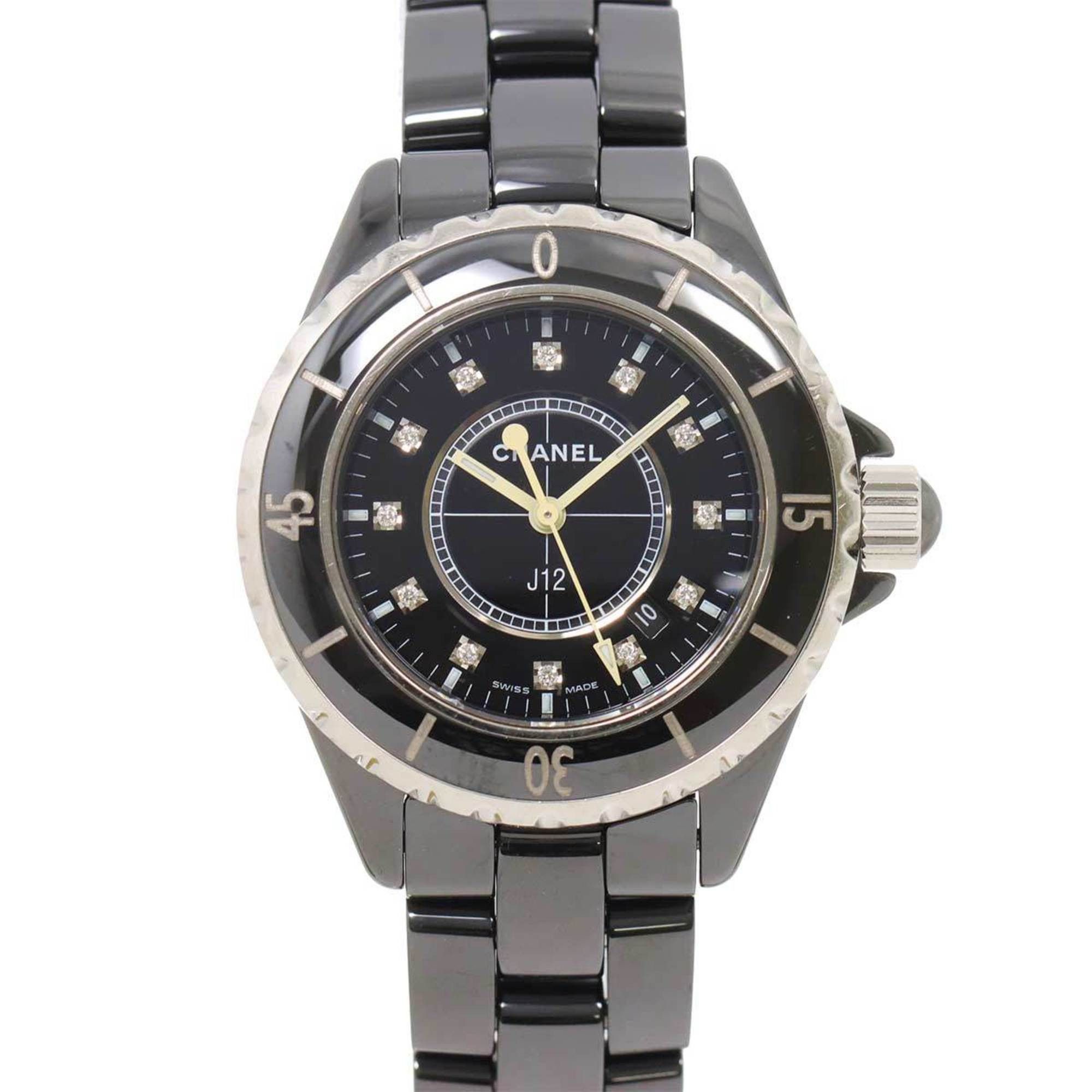 Chanel Chanel J12 33mm H1625 Ladies Watch 12P Diamond Date Black ...