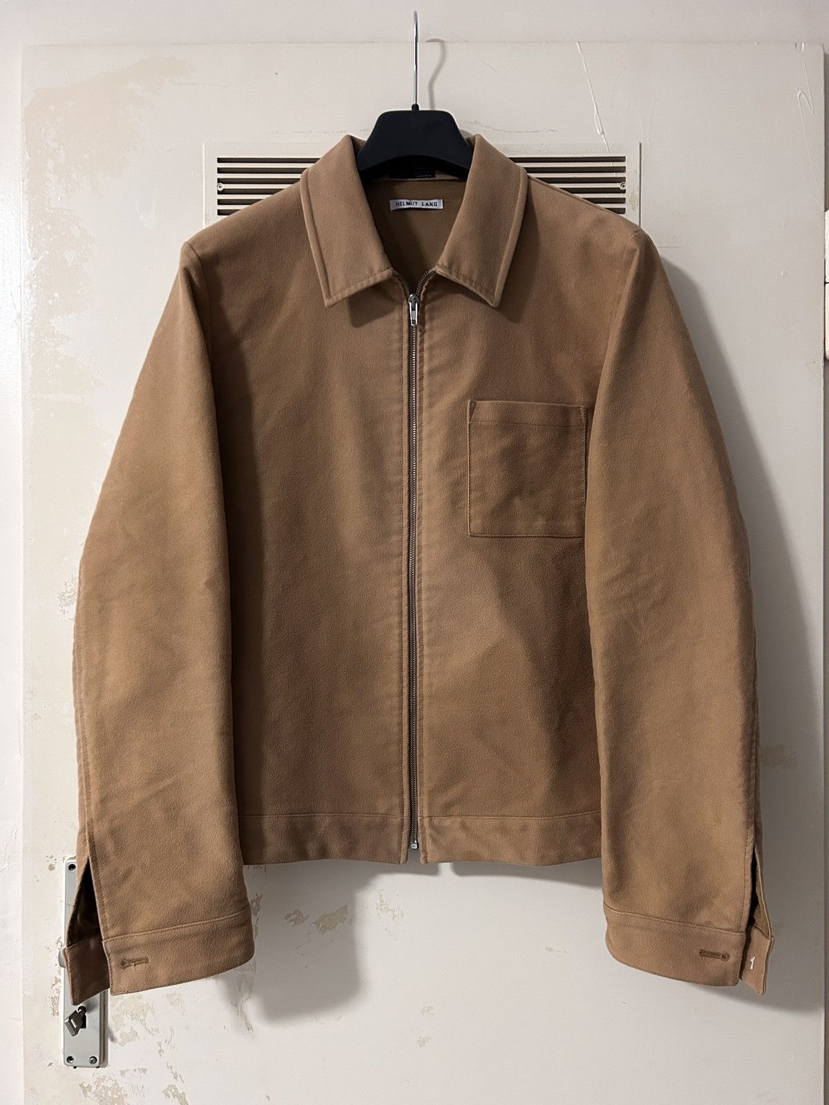 Helmut Lang 2001 one pocket moleskin zip work jacket | Grailed