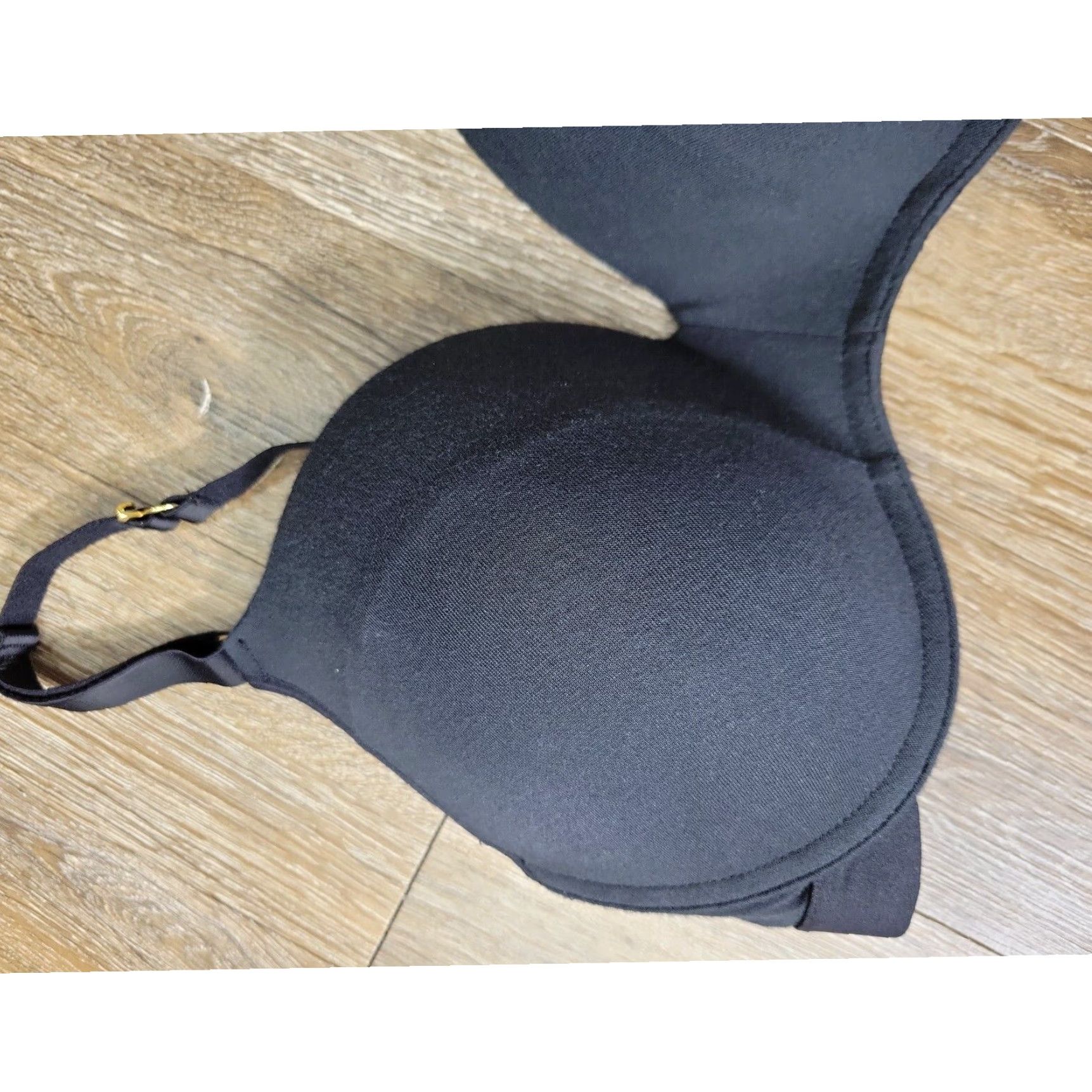 Vintage Full Figure Black Rayon Spandex Molded Cups Wireless Everyday ...
