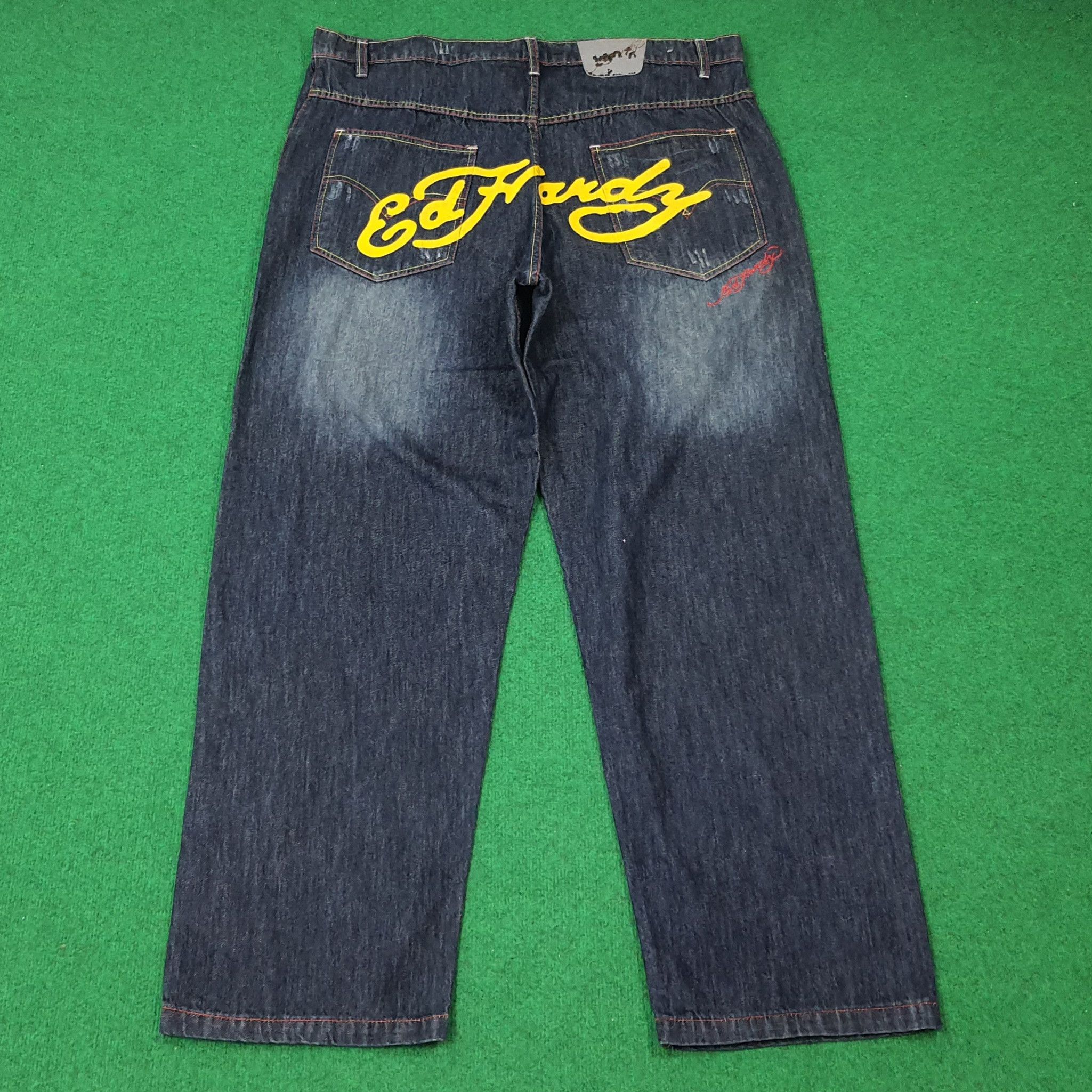 Ed Hardy Vintage Ed Hardy Skull Embroidered Custom Logo Jeans C272N18 ...