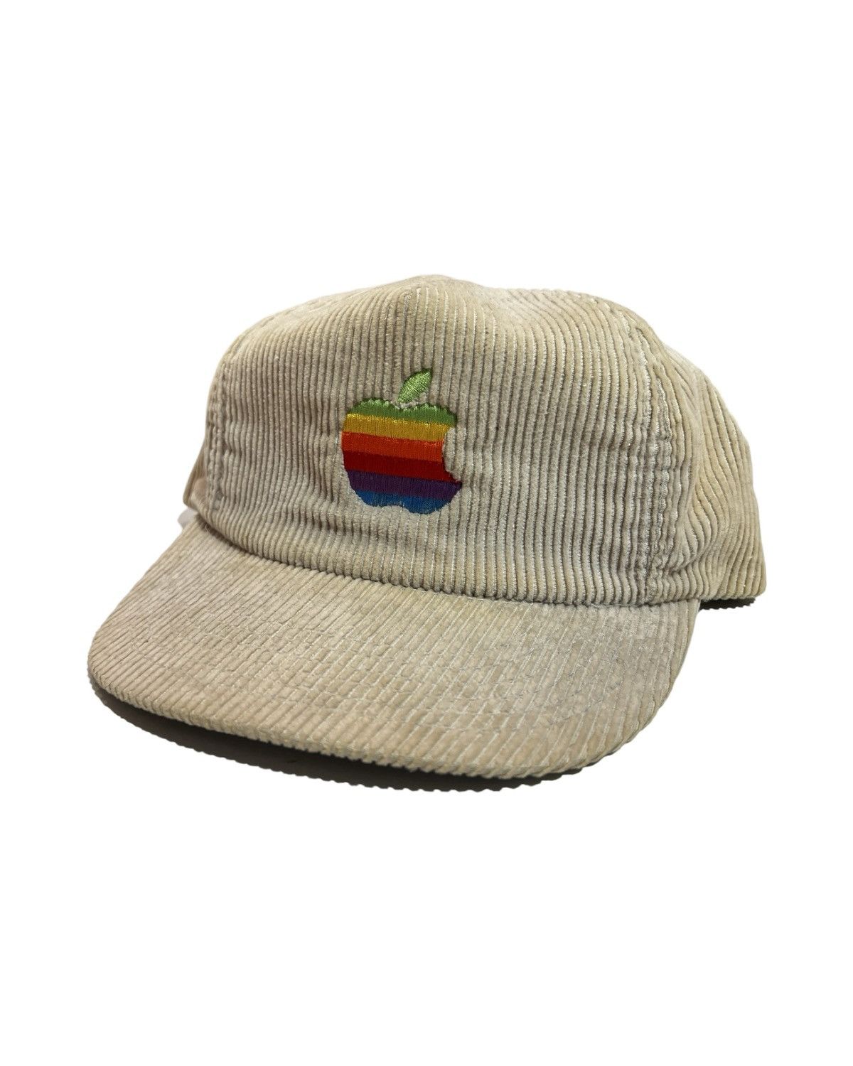 Apple Rare Vintage 80s Apple Coduroy Cream Hat | Grailed