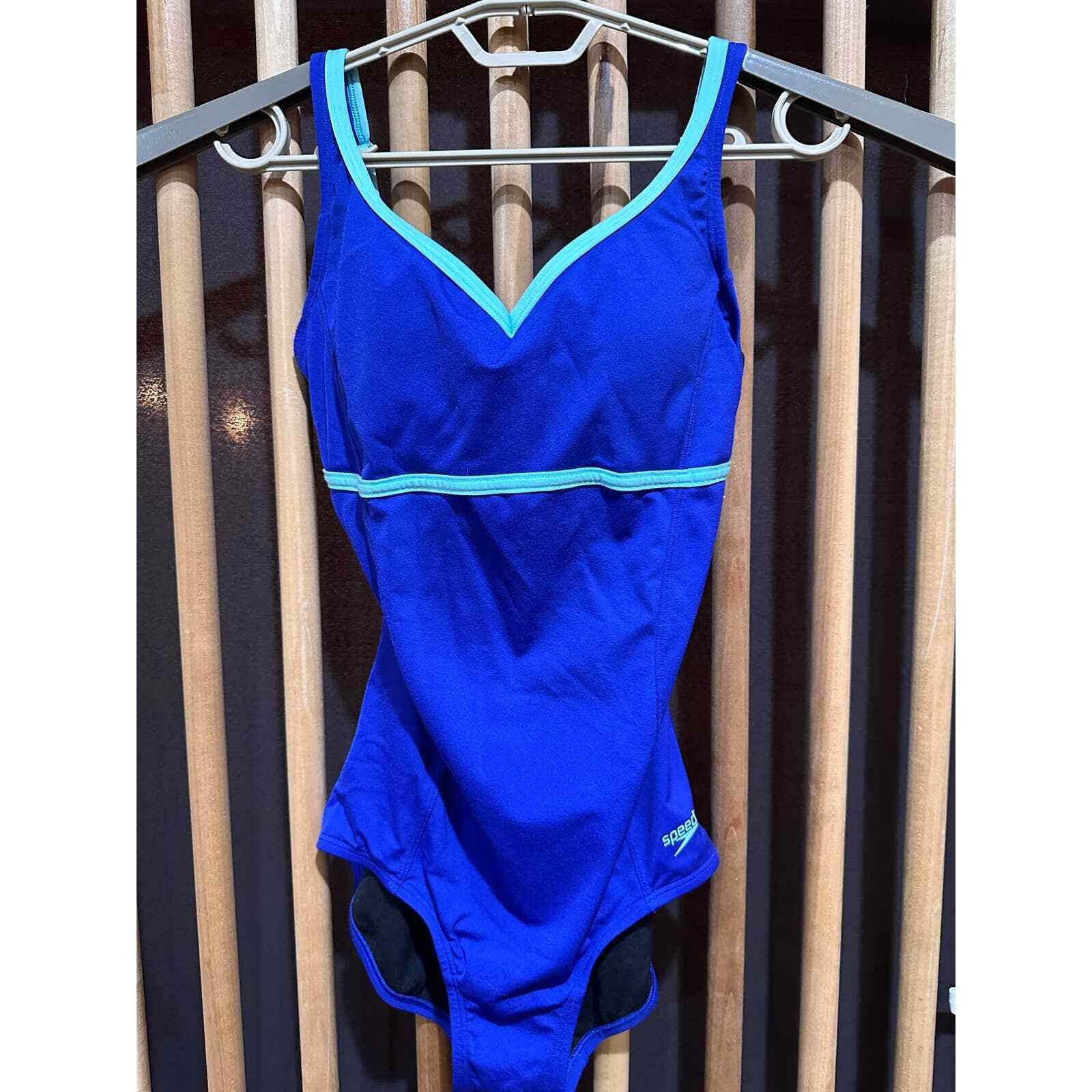 Speedo Speedo Women Swimsuit Size 8 Blue One Piece Comfort Strap ...