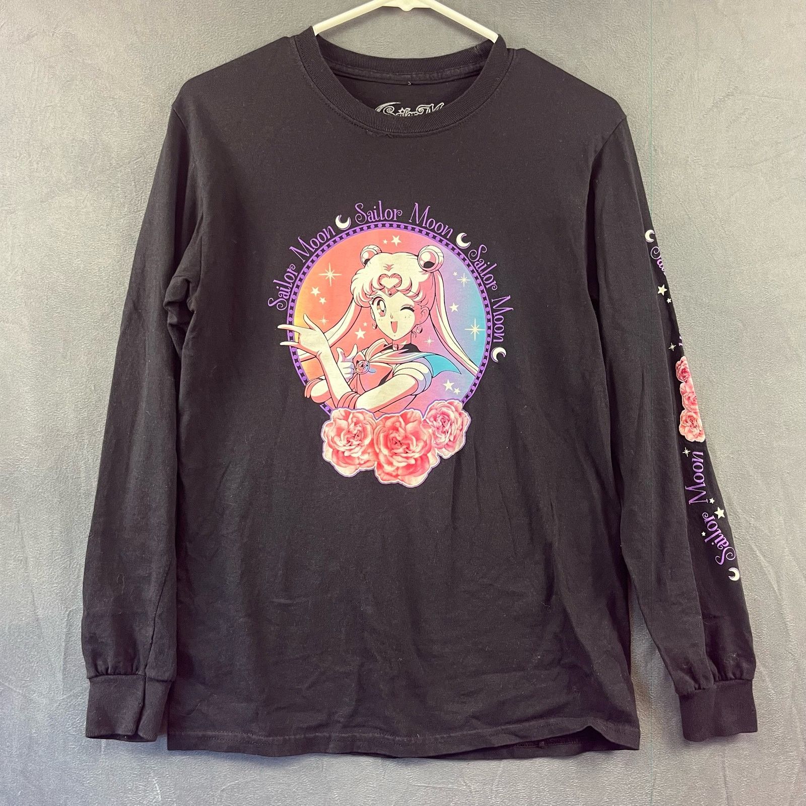 Generic Sailor Moon Shirt Mens Small Black Long Sleeve E-Girl Kawaii ...