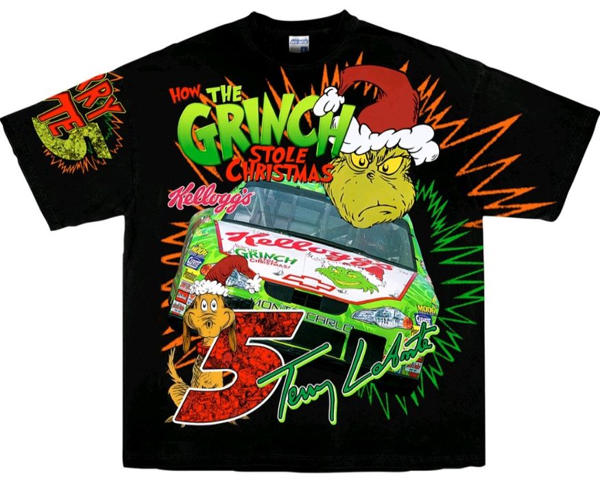 Rare RARE Nascar The Grinch Terry Labonte Christmas Bootleg Tees | Grailed