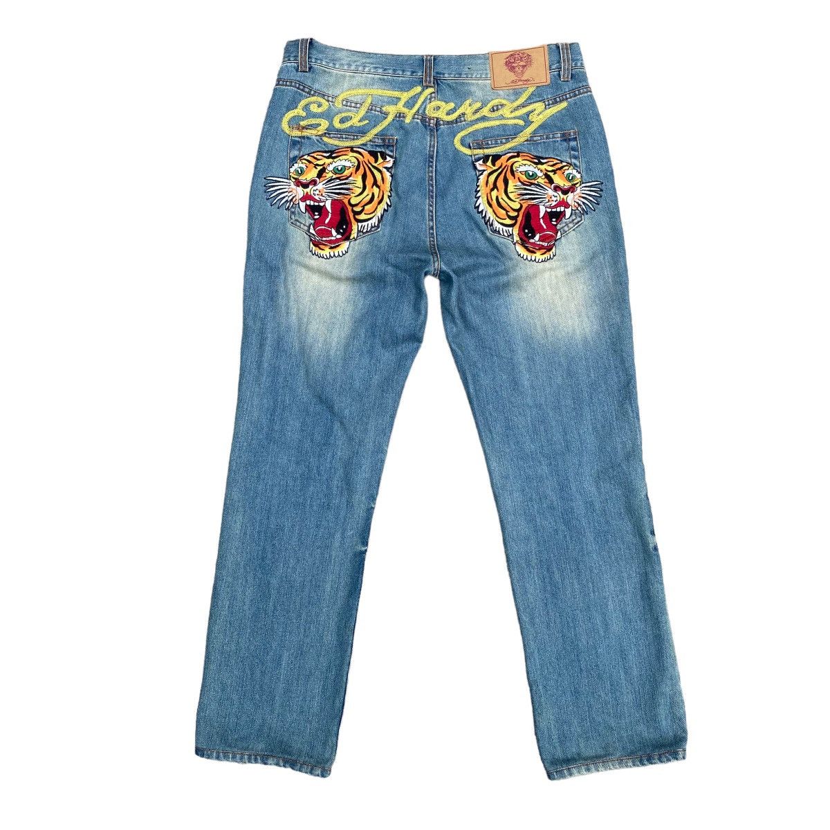 Ed Hardy Ed Hardy Signature Logo Tiger Denim | Grailed