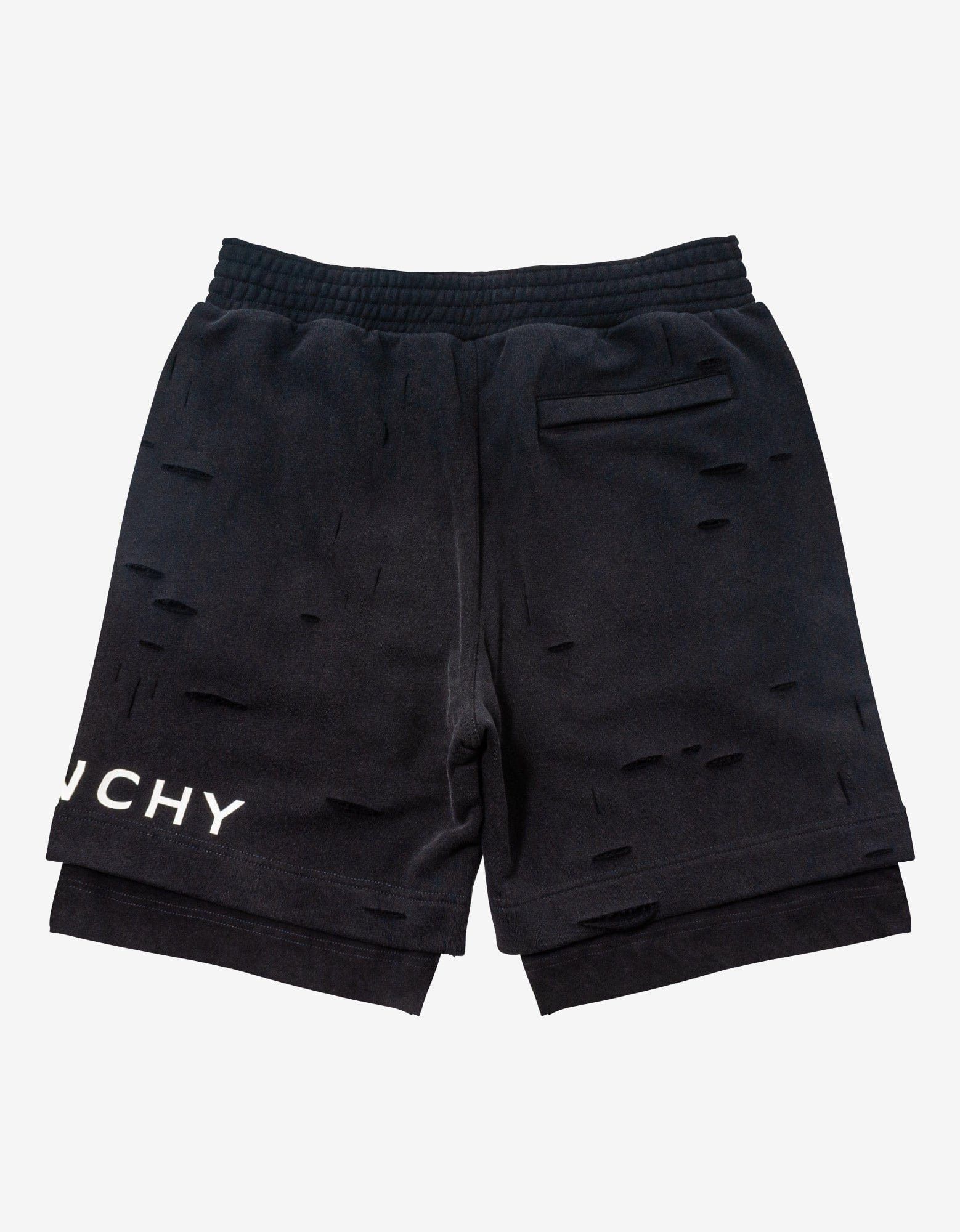 Givenchy Black Archetype Logo Destoyed Sweat Shorts | Grailed