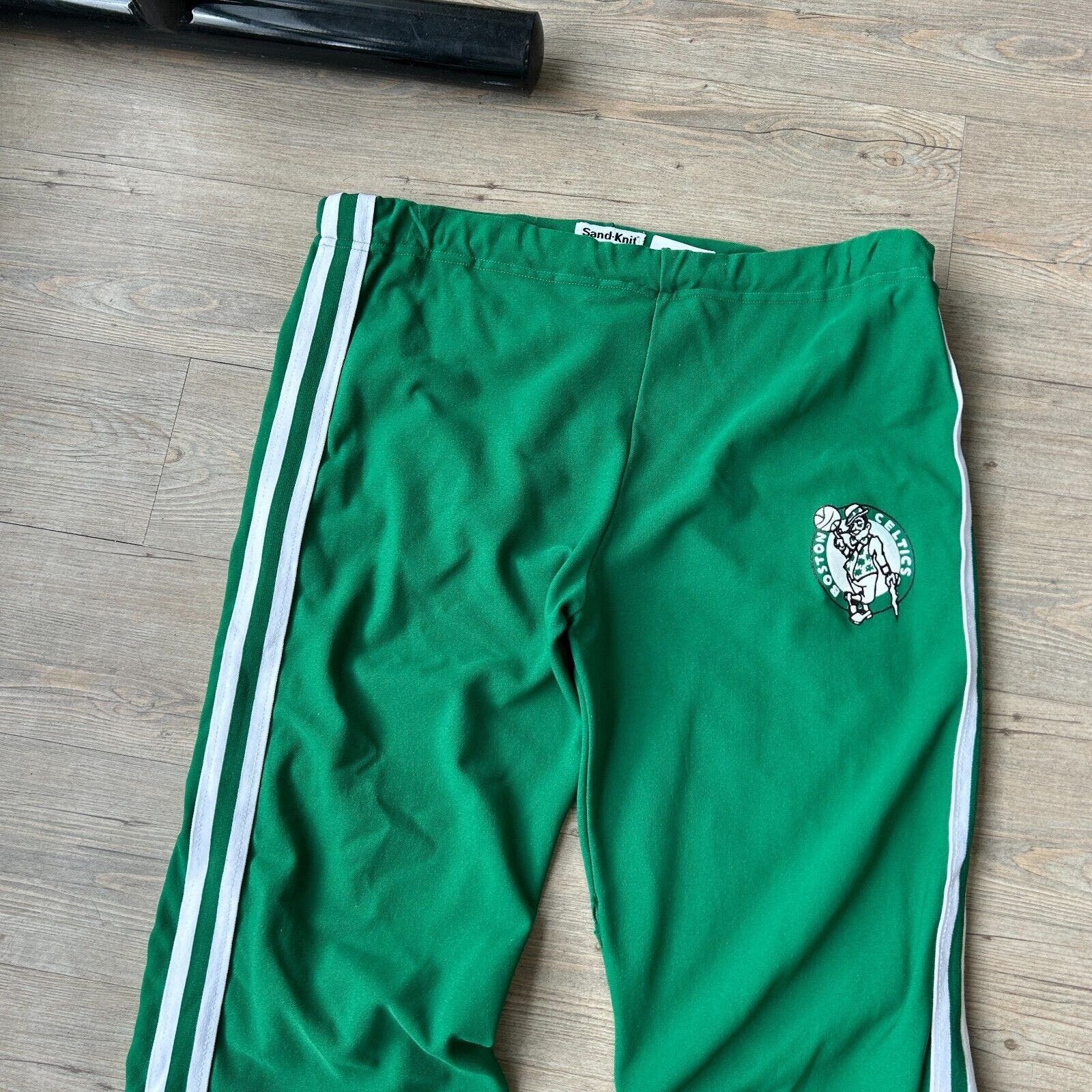 Macgregor Sand Knit VINTAGE 80s Boston Celtics NBA Tear Away Pants sz ...