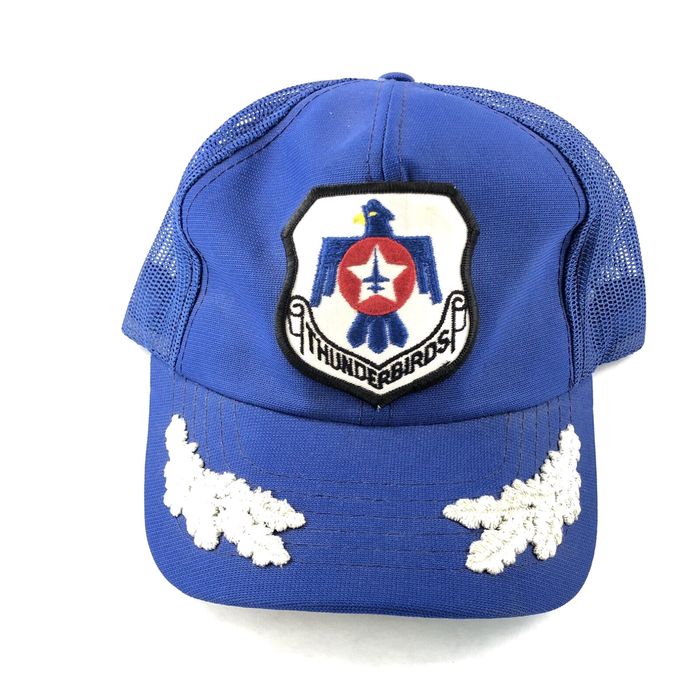 Vintage USAF Blue Thunderbirds Patch Silver Leaf Trucker Hat Vtg Mesh ...