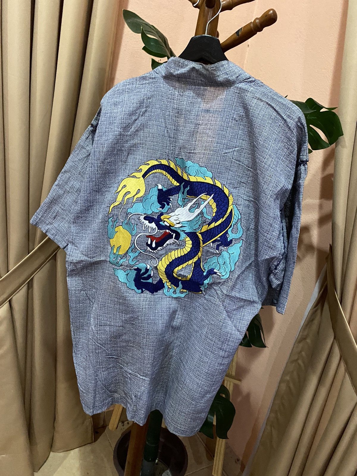 Kimono Japan Dragon Vintage Beach Time Dragon Embroidered Haori-Style ...