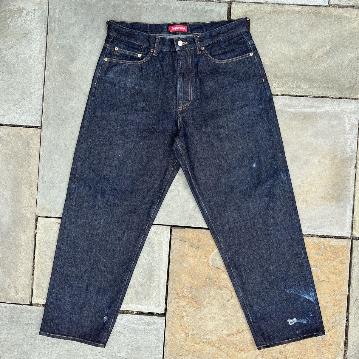 Supreme Supreme Baggy Japanese Selvedge Denim Jeans Distressed | Grailed