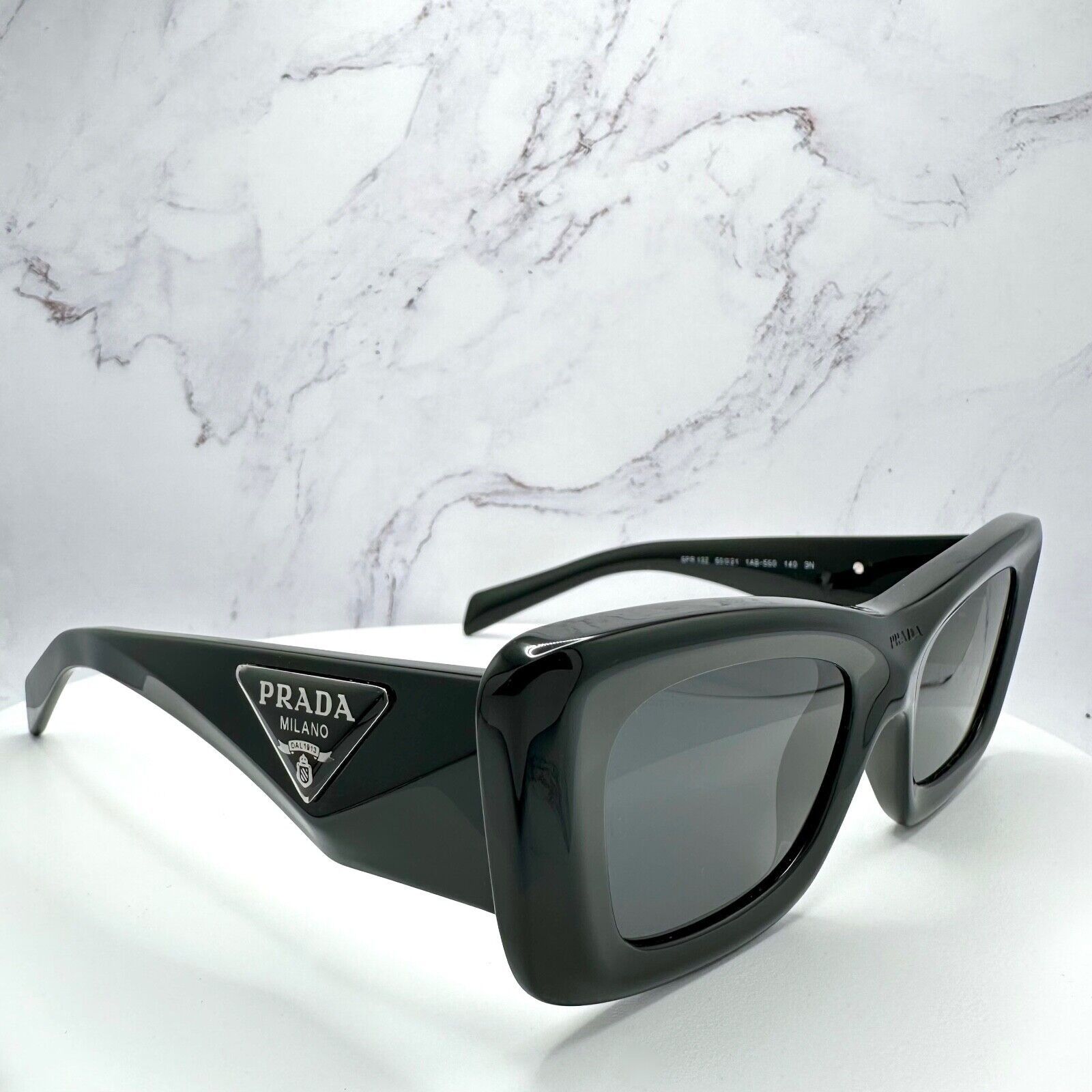 Prada Prada Sunglasses Black Triangle Metal Plaque Front Logo | Grailed