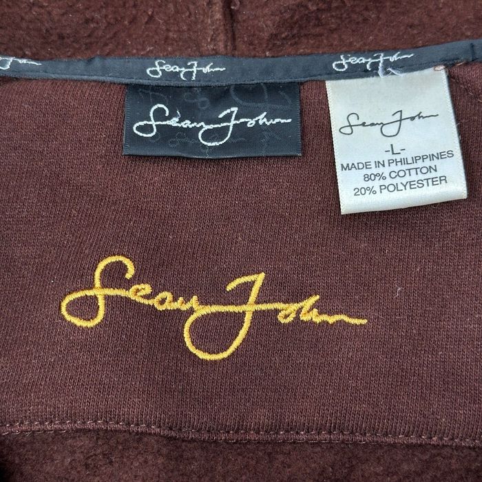 Sean John SEAN JOHN Vintage Brown Fur Zip Hoodie Embroidered Large | Grailed