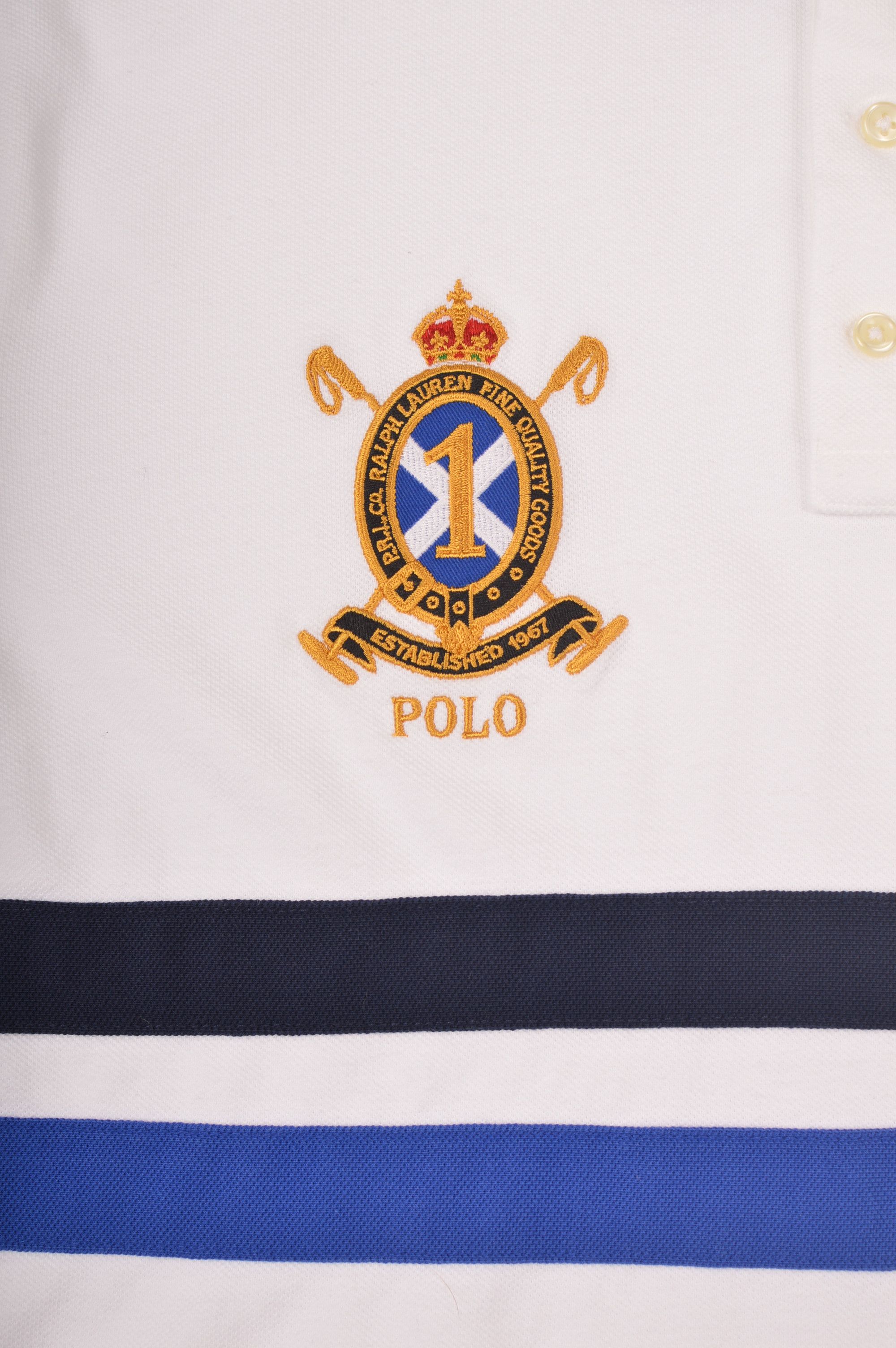 Ralph Lauren PRL Polo Ralph Lauren Big Pony LS Rugby White Polo Shirt ...