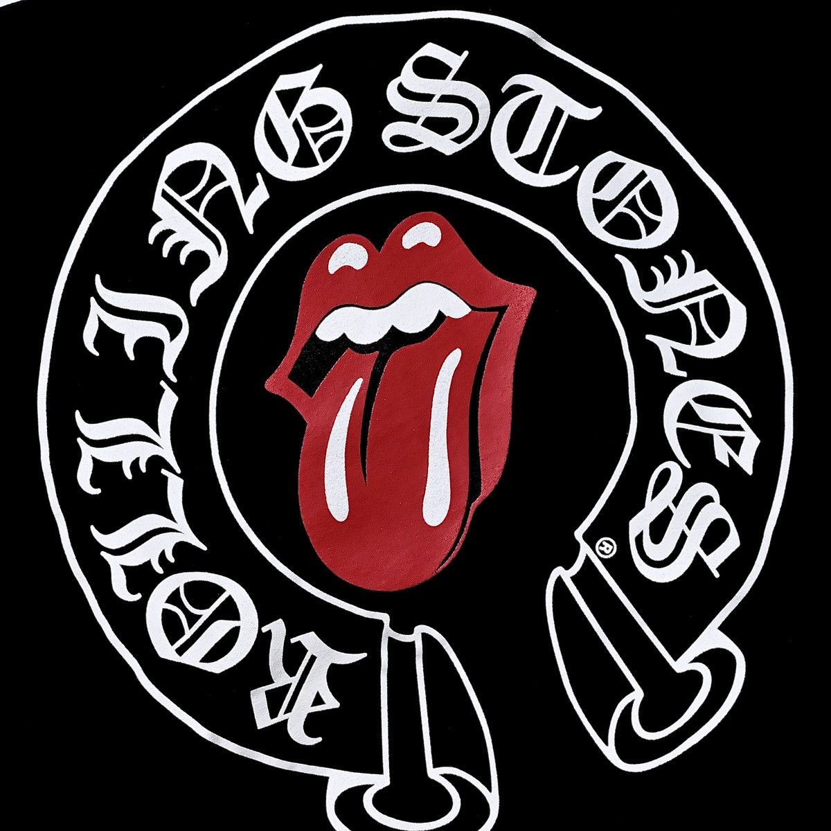 Chrome Hearts CHROME HEARTS ROLLING STONES RED ZIP UP HOODIE BLACK ...