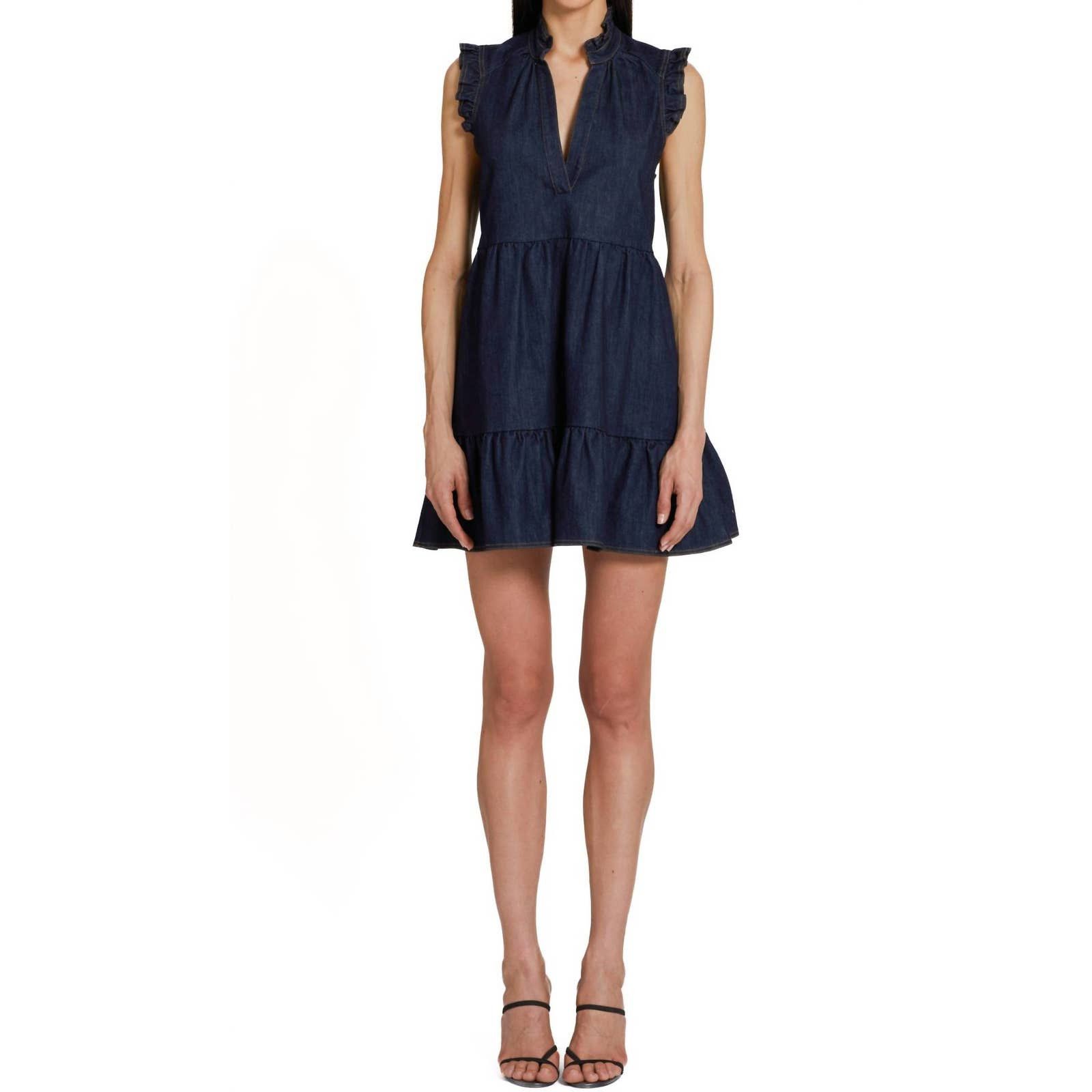 Amanda Uprichard Alcott Denim Dress In Indigo | Grailed