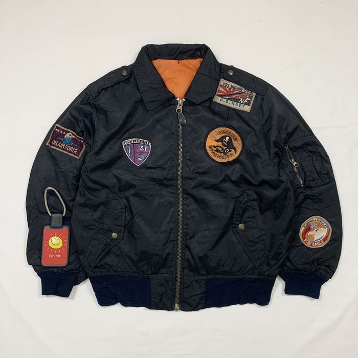 Vintage Vintage Nylon Bomber Patch Jacket | Grailed