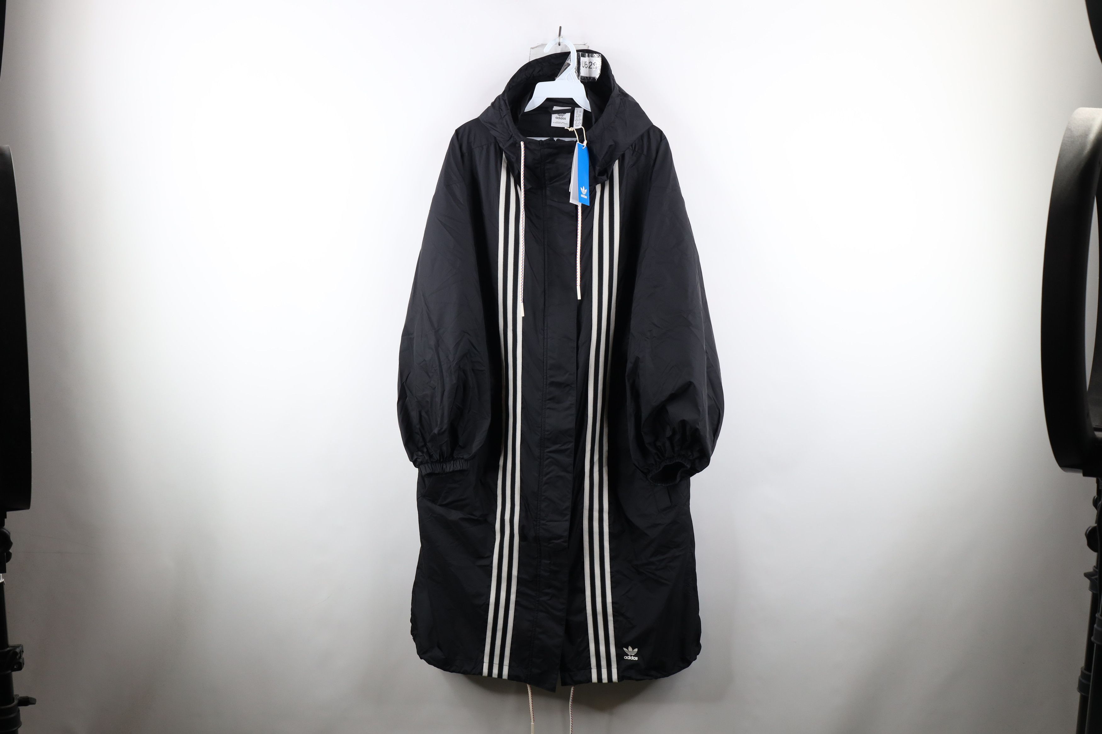 Adidas New Adidas Adicolor Out Striped 70s Shiny Parka Jacket Black ...