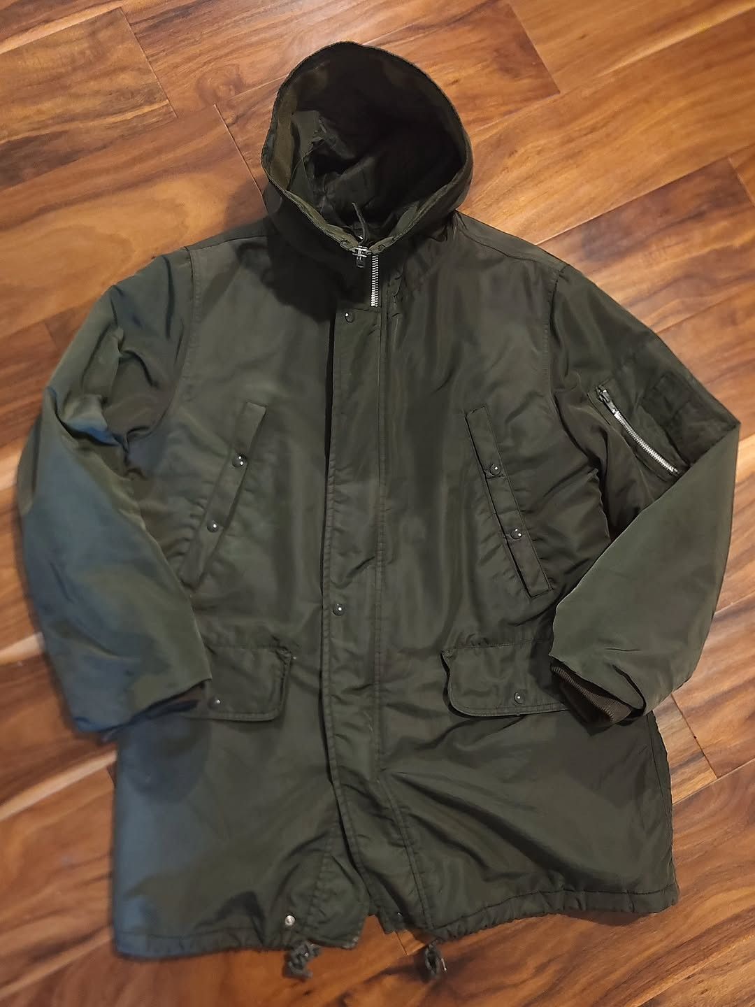 Helmut Lang Helmut Lang Eskimo Olive Nylon N3B Military Parka Heavy ...