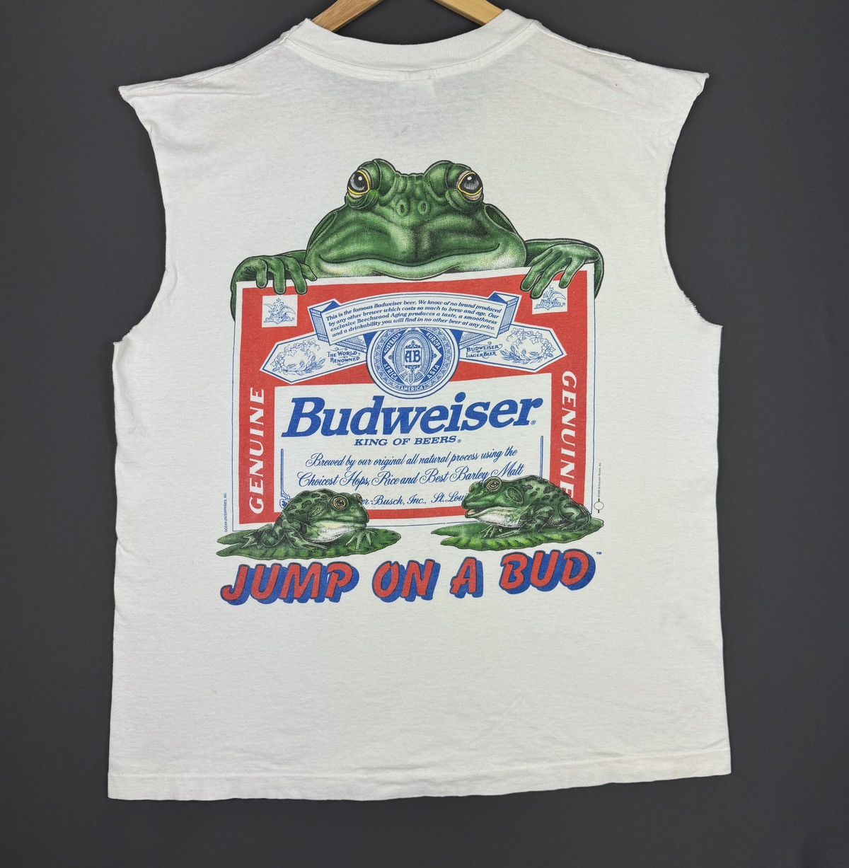 Art × Budweiser × Vintage Vintage 90s Budweiser Beer Promo Frog Art ...