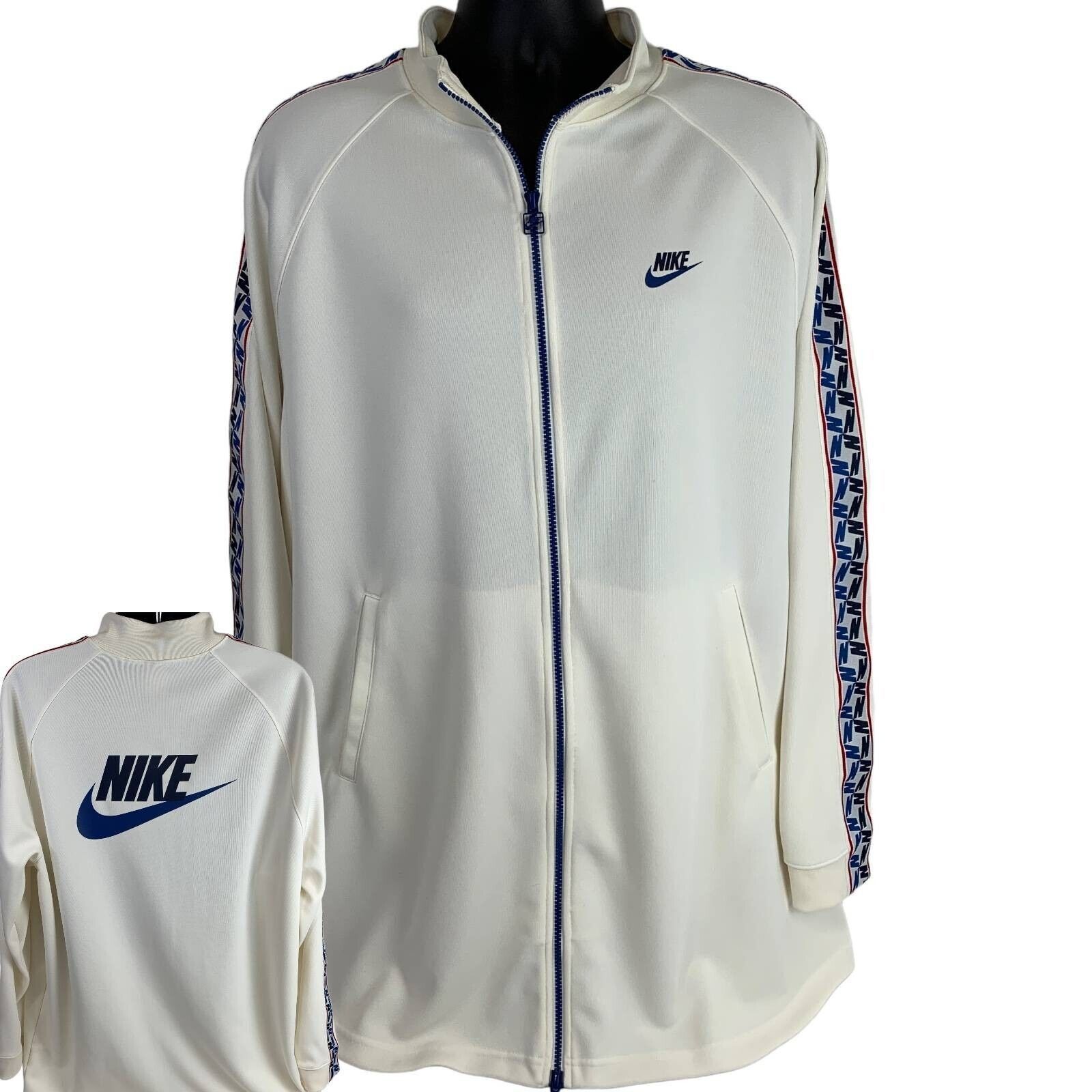 Nike Nike Mens Activewear Track Jacket White Full Zip Swoosh Logo | Grailed