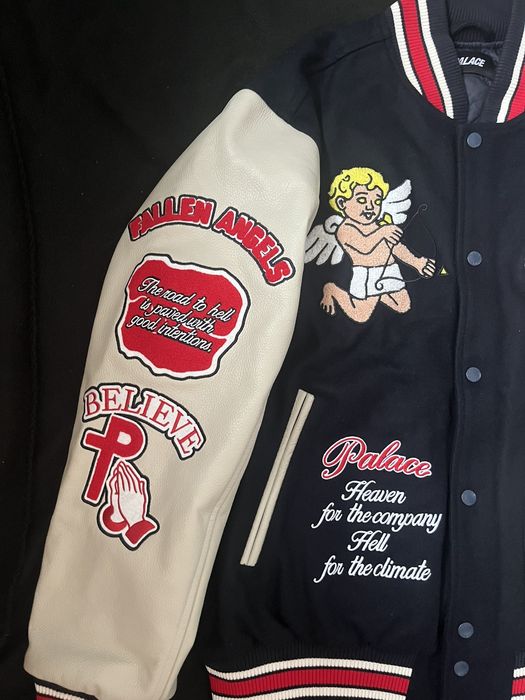Palace Palace Fallen Angels Varsity Jacket Navy🪽 | Grailed