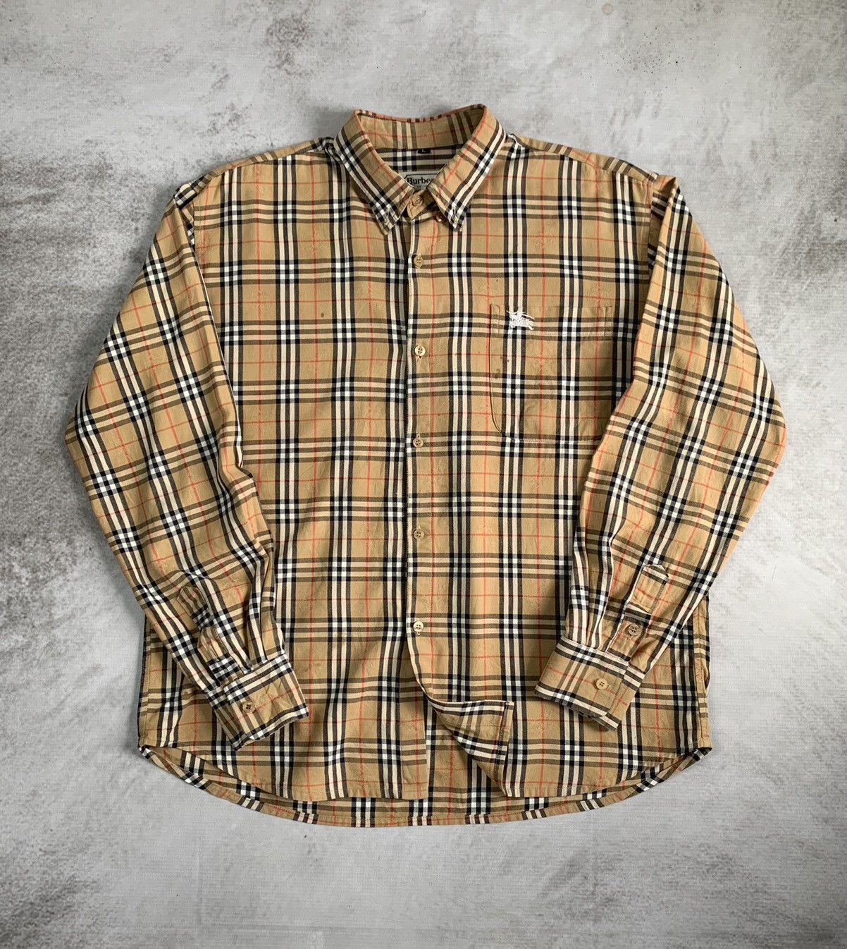 Vintage 90s Burberry Novacheck monogram button up | Grailed