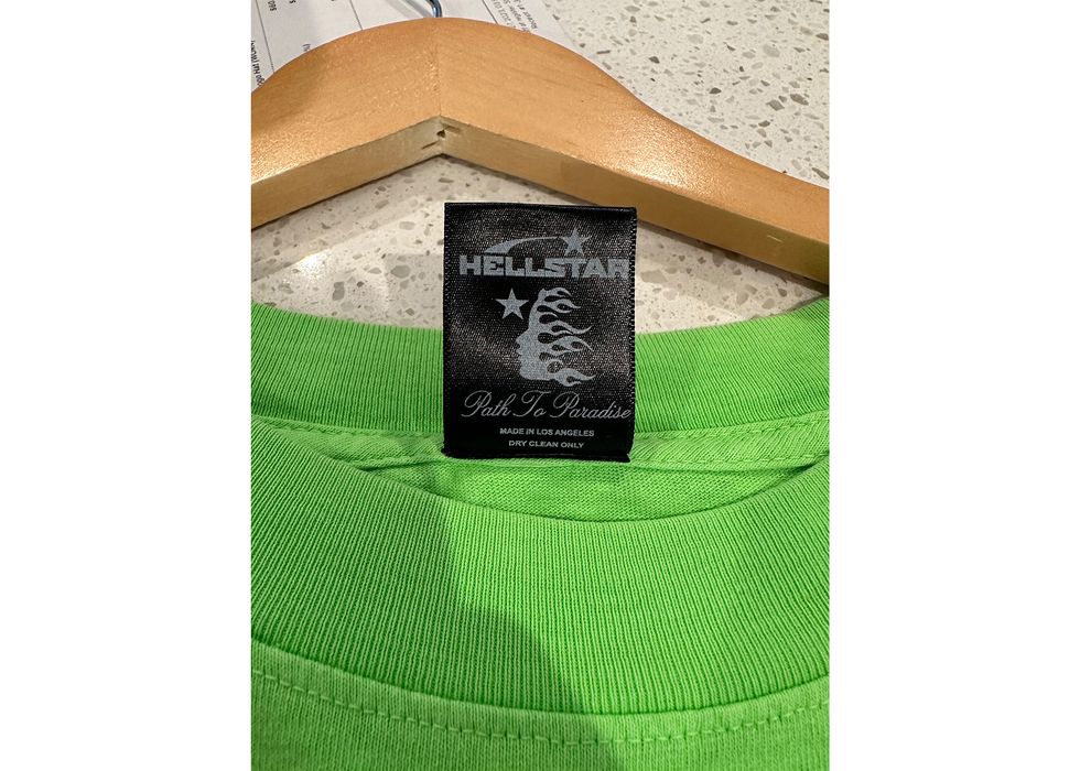 HELLSTAR Hellstar Lime Green Cross Tee Path To Paradise | Grailed