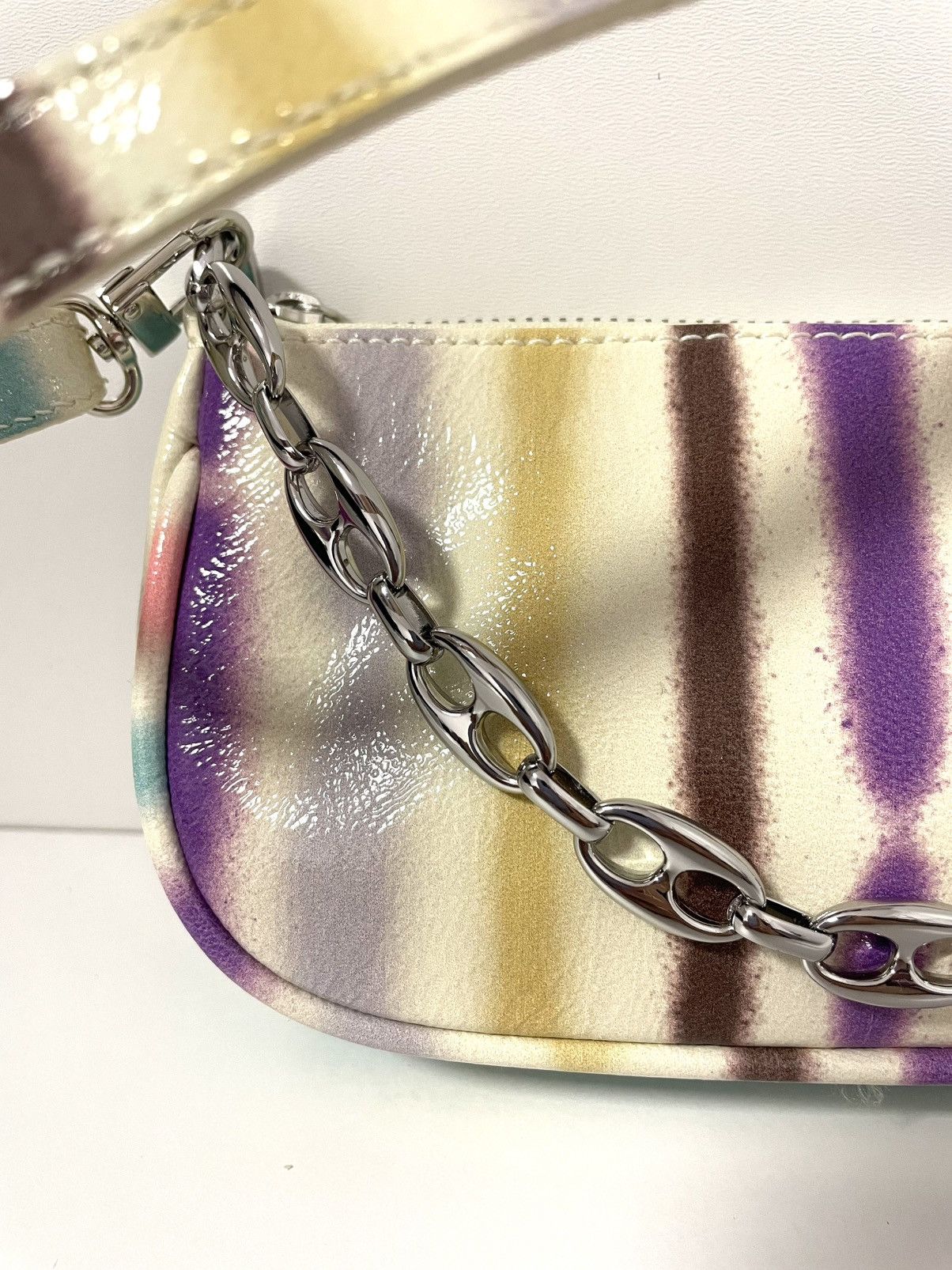 By Far × Vintage Mini Rachel BY FAR minibag in ivory +colourful spray ...