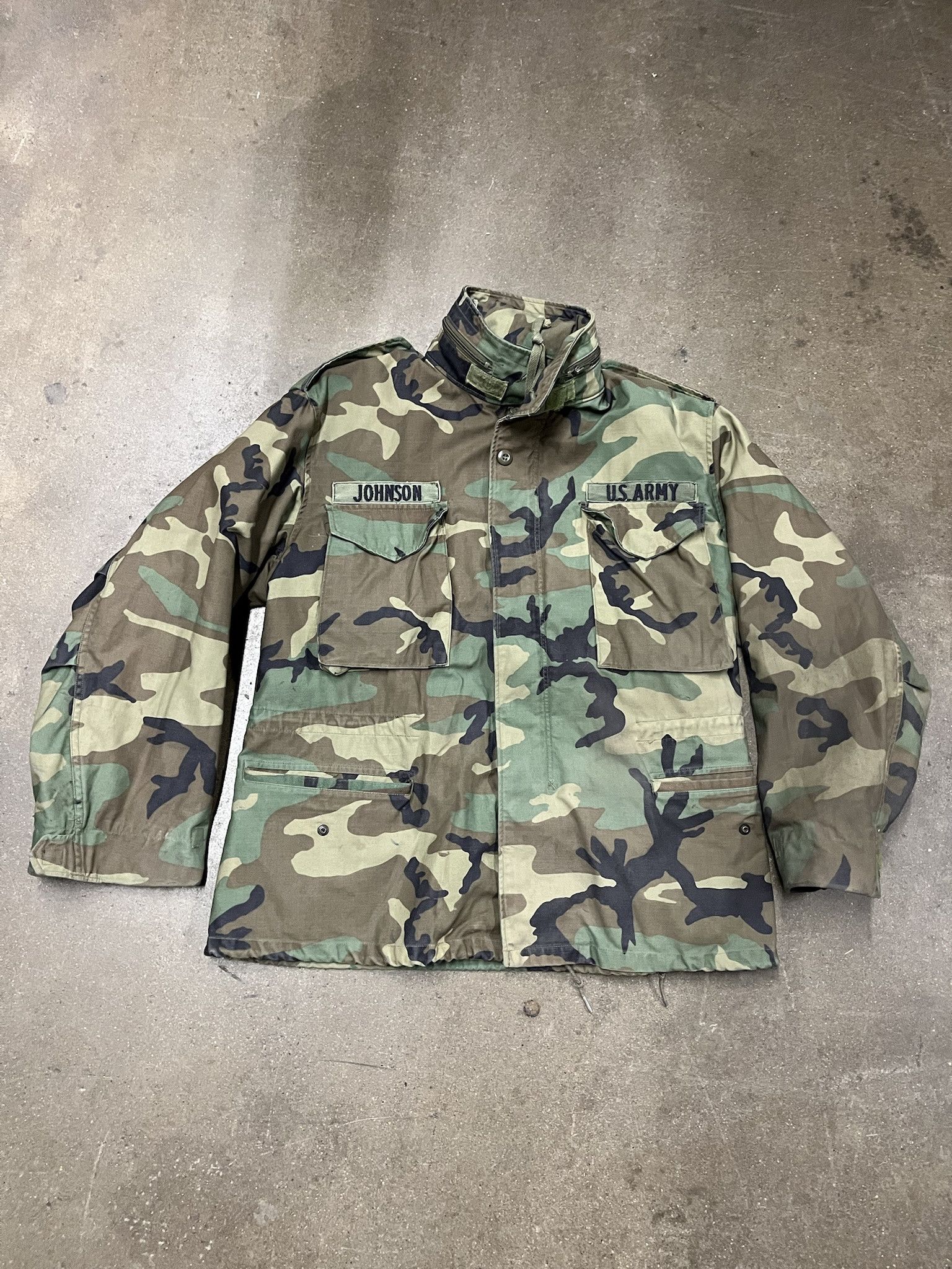 Vintage Vintage 90s Military Woodland BDO Camo Field Jacket Size Medium ...