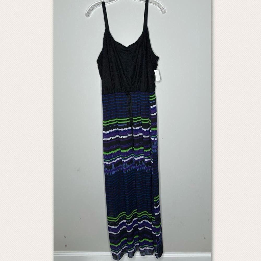 Designer Allison Brittney Chic Maxi Dress with Colorful Print | Grailed