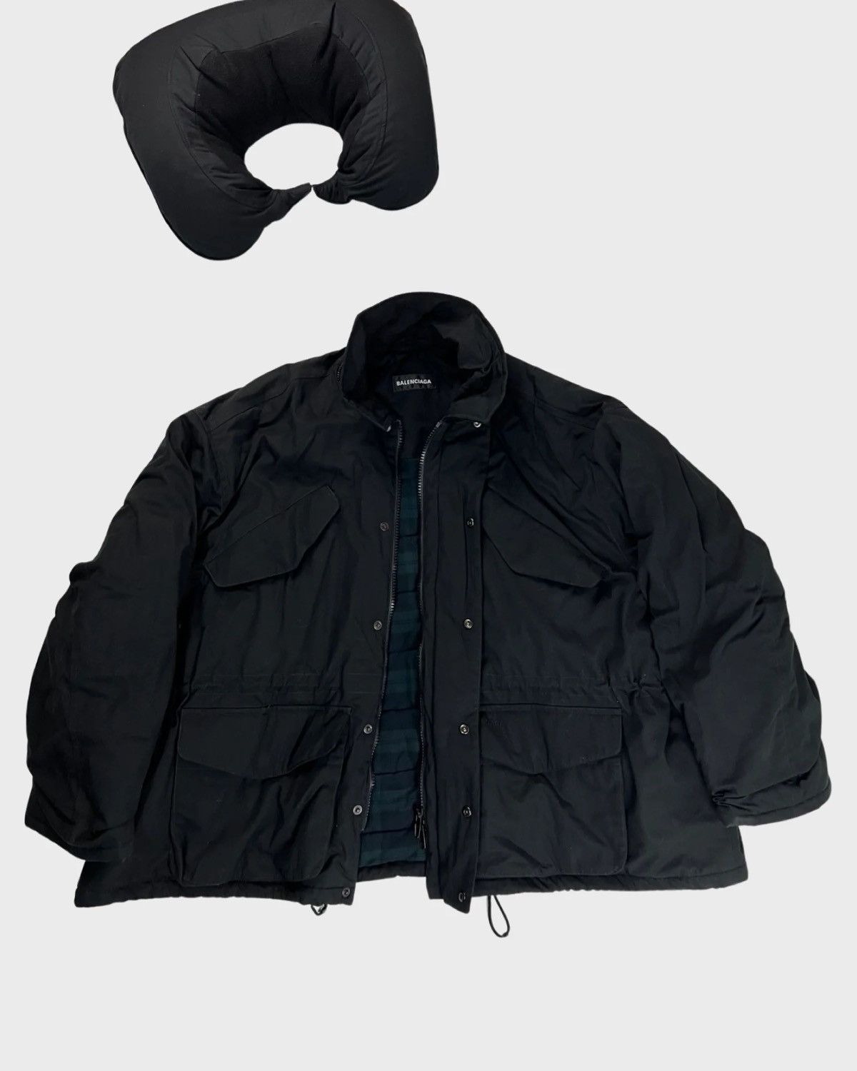 Balenciaga BALENCIAGA AW22 RUNWAY LOST TAPE TRAVEL NECK PILLOW JACKET ...