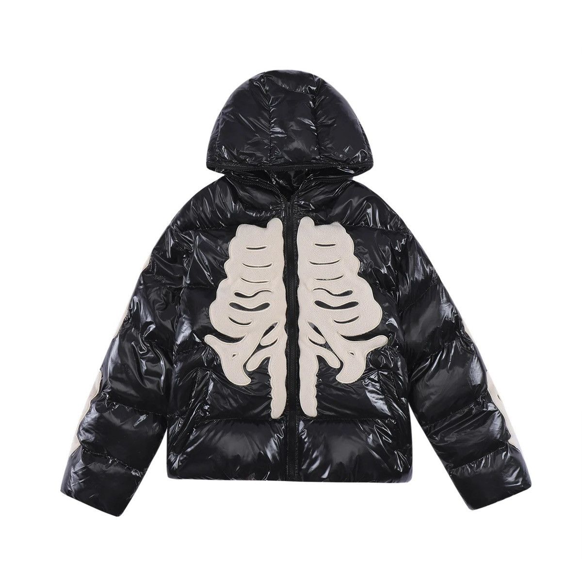 Japanese Brand × Retro Jacket × Streetwear Skeleton Puffer Jacket ...