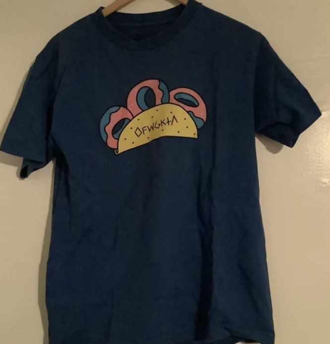 Golf Wang × Odd Future Donut taco odd future golf wang blue t shirt | Grailed