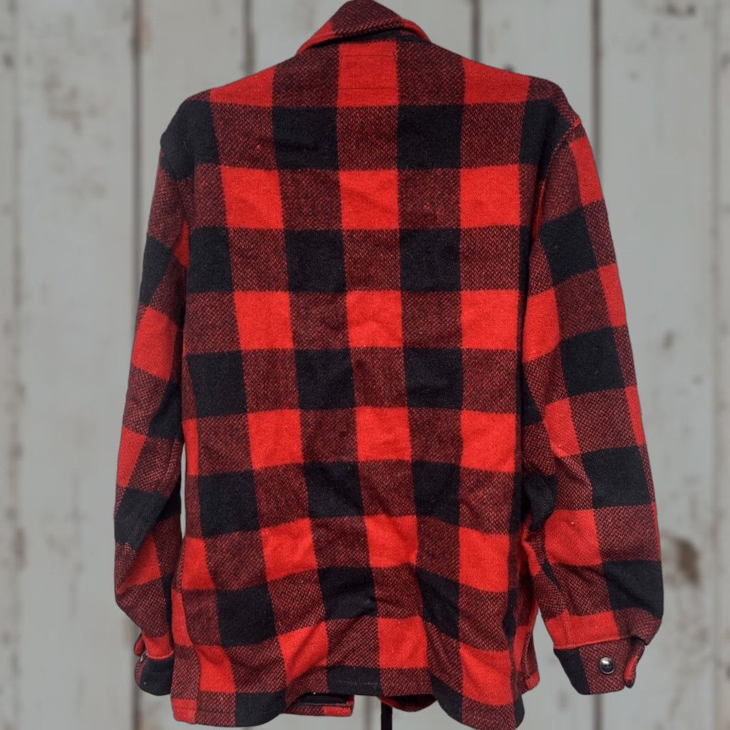 Vintage VINTAGE King-Size Buffalo Plaid Wool Flannel Shirt Jacket Crown ...