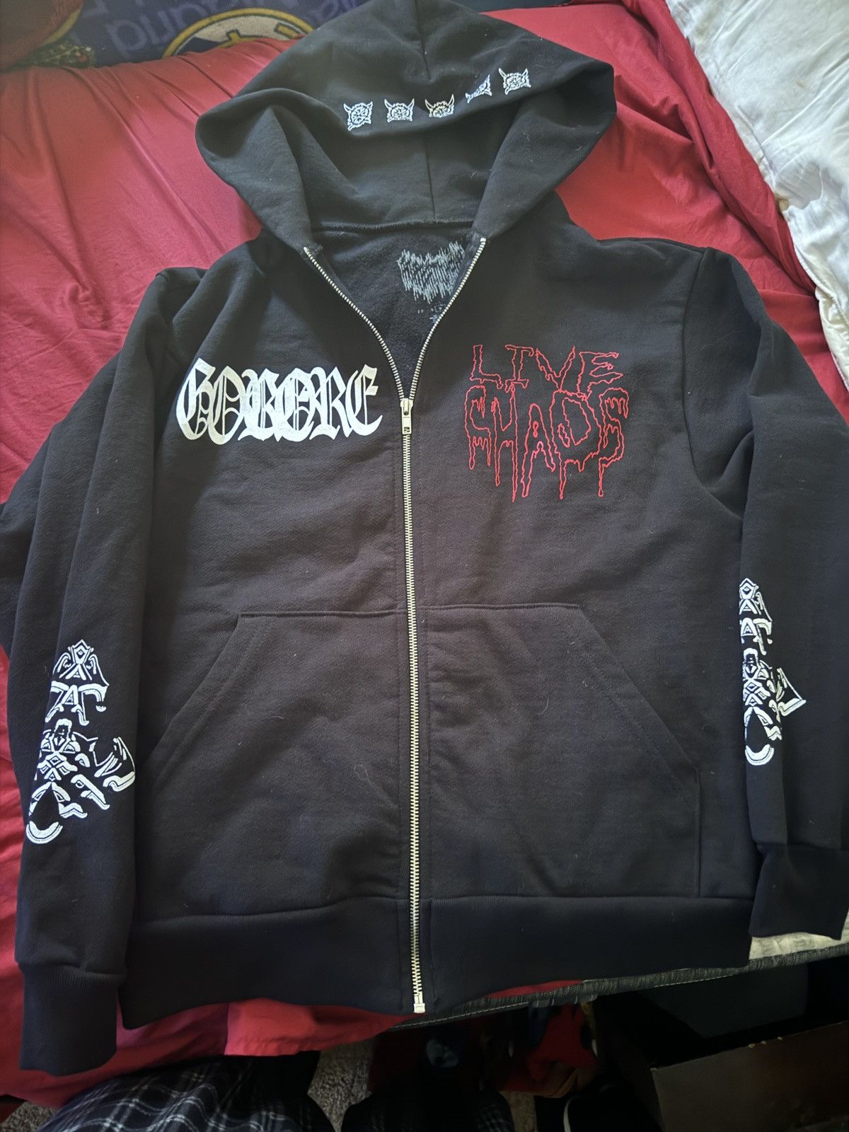 Streetwear Ken Carson “a great chaos” tour merch zip up | Grailed