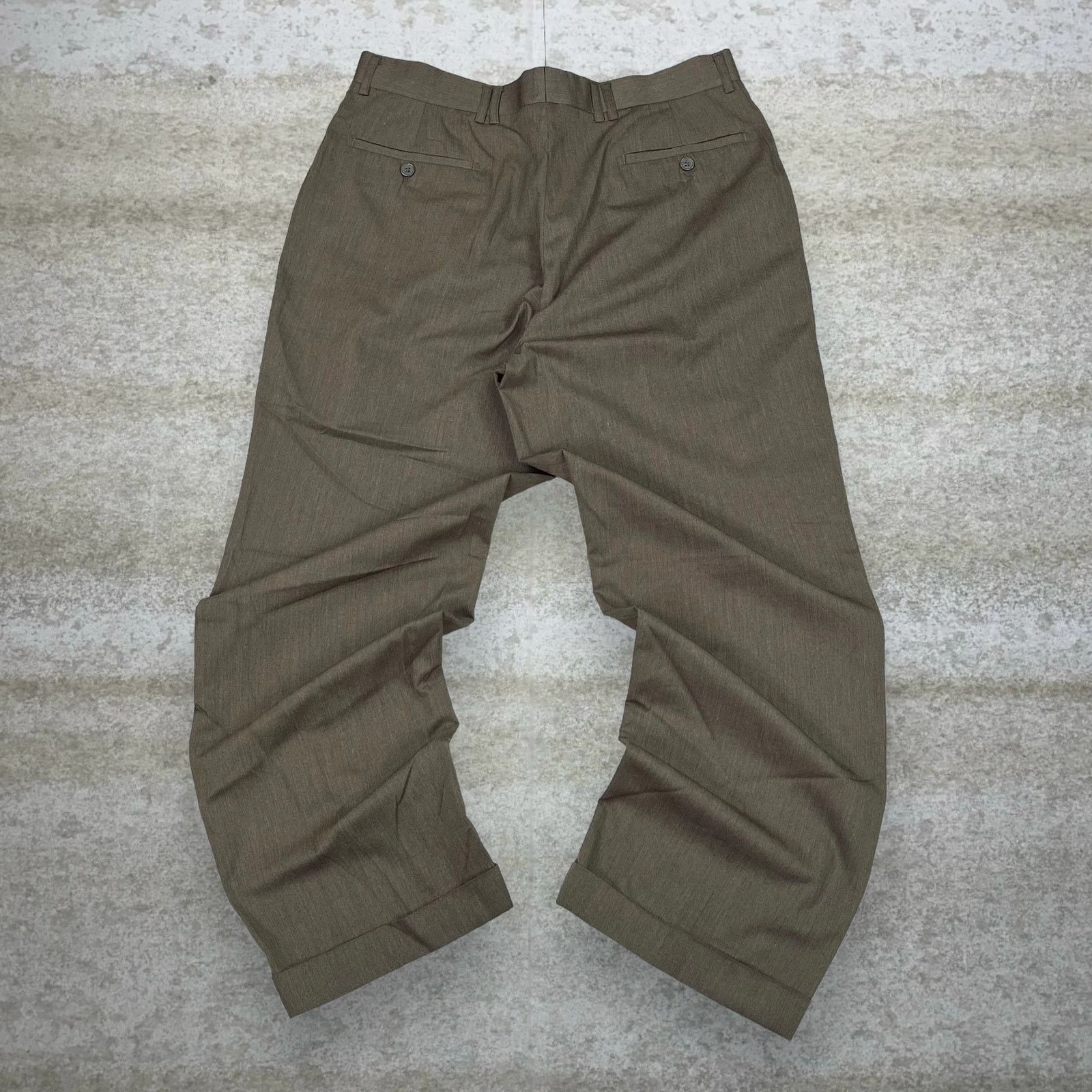 Vintage Vintage Linardo Dress Pants Military Green Baggy Pleated 90s ...