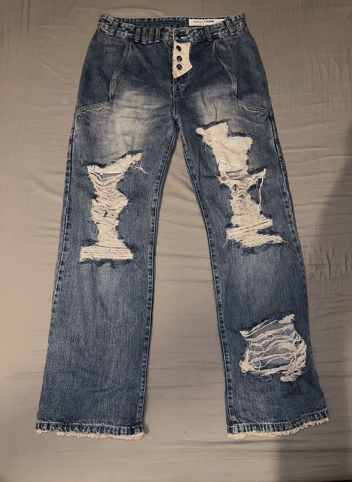 Japanese Brand × Streetwear RUSTIAL COLONIAL LIGHT BLUE WASH STRAIGHT ...