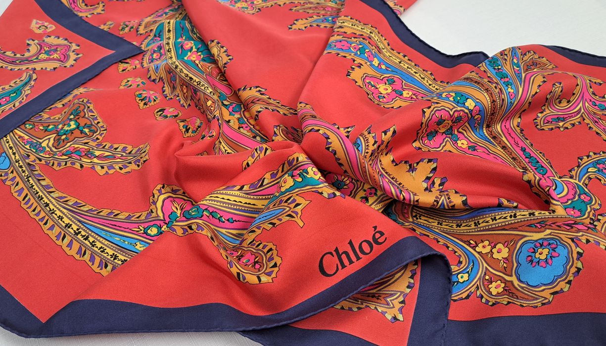 Chloe Chloé square silk scarf. Made in France | Grailed