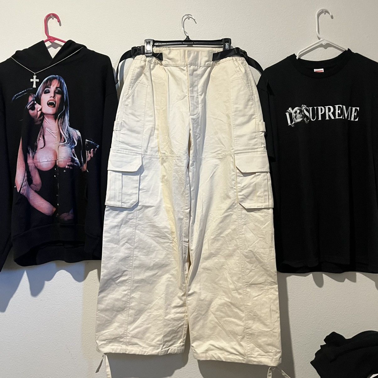 JNCO Creme SUPER Baggy Cargos | Grailed