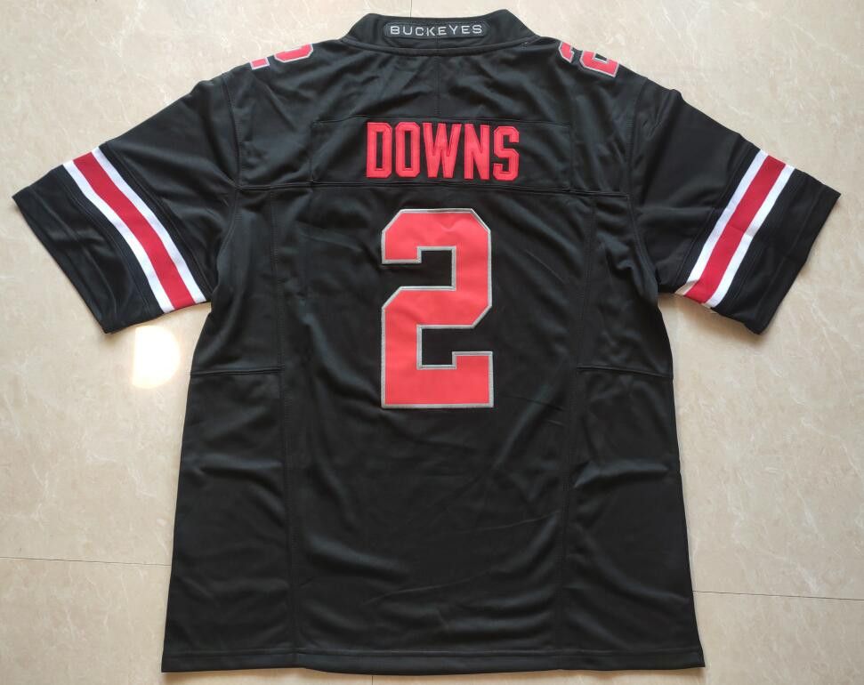 Custom Men's Ohio State Buckeyes #2 Caleb Downs Jersey Black | Grailed