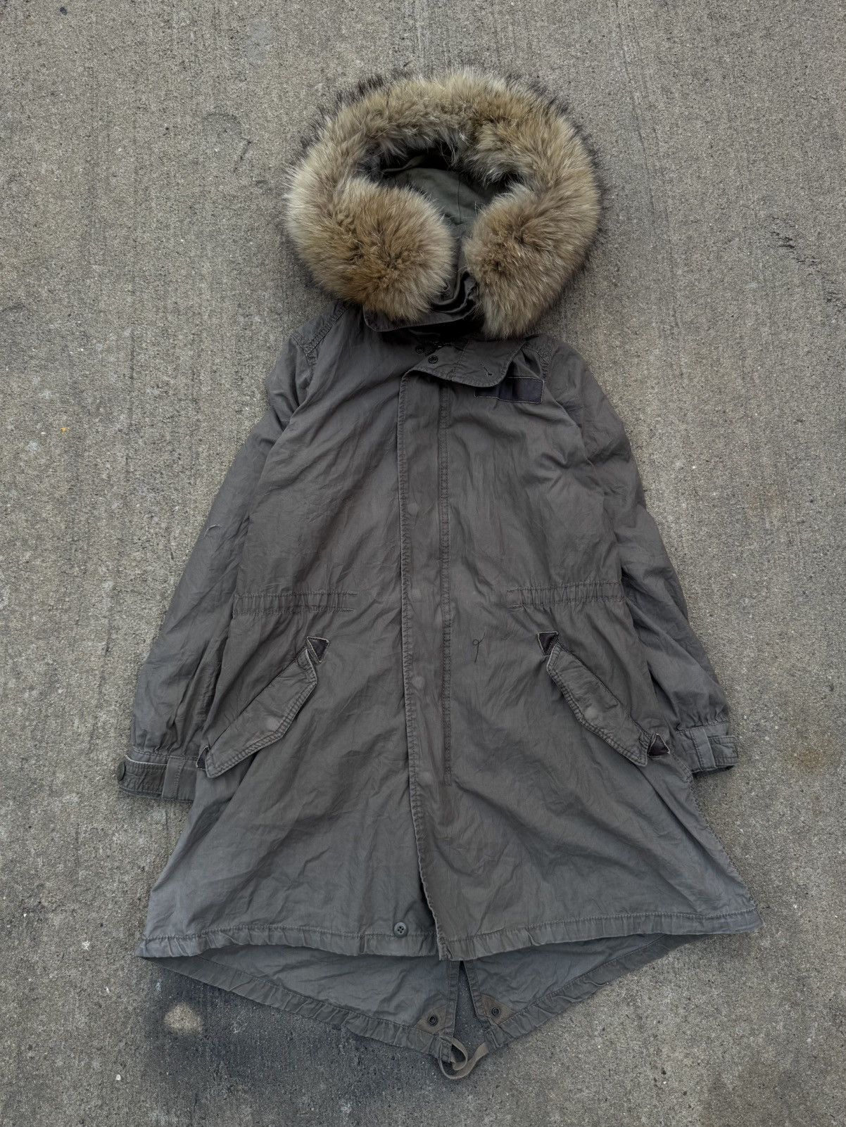 GOA GOA military label fur hood parka | Grailed