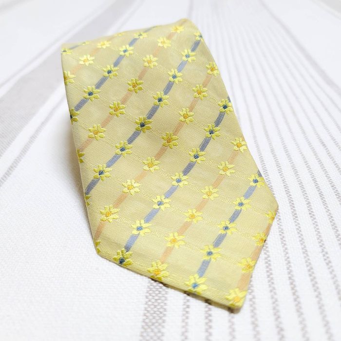 Kenzo KENZO HOMME - Designer Necktie Silk Yellow Floral Pattern | Grailed