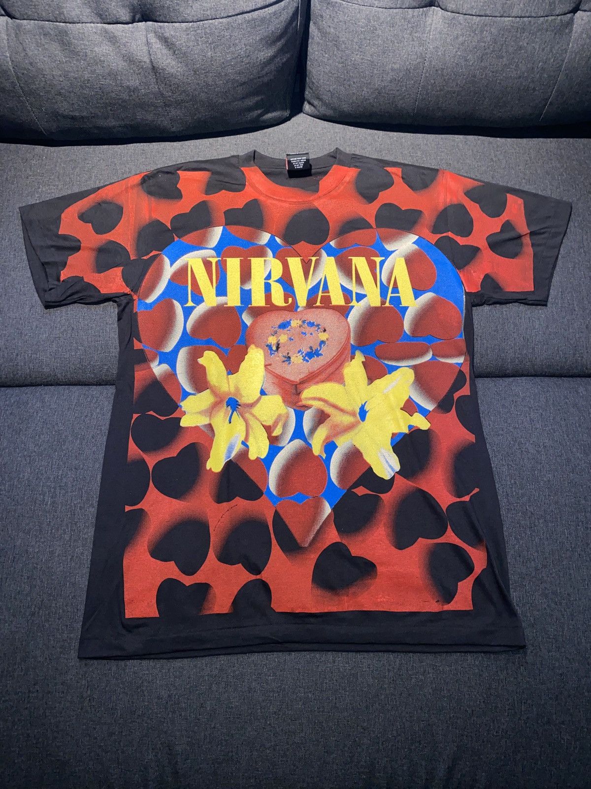 Vintage Vintage Single Stitch 1993 Heart Shaped Box Nirvana Re Boot