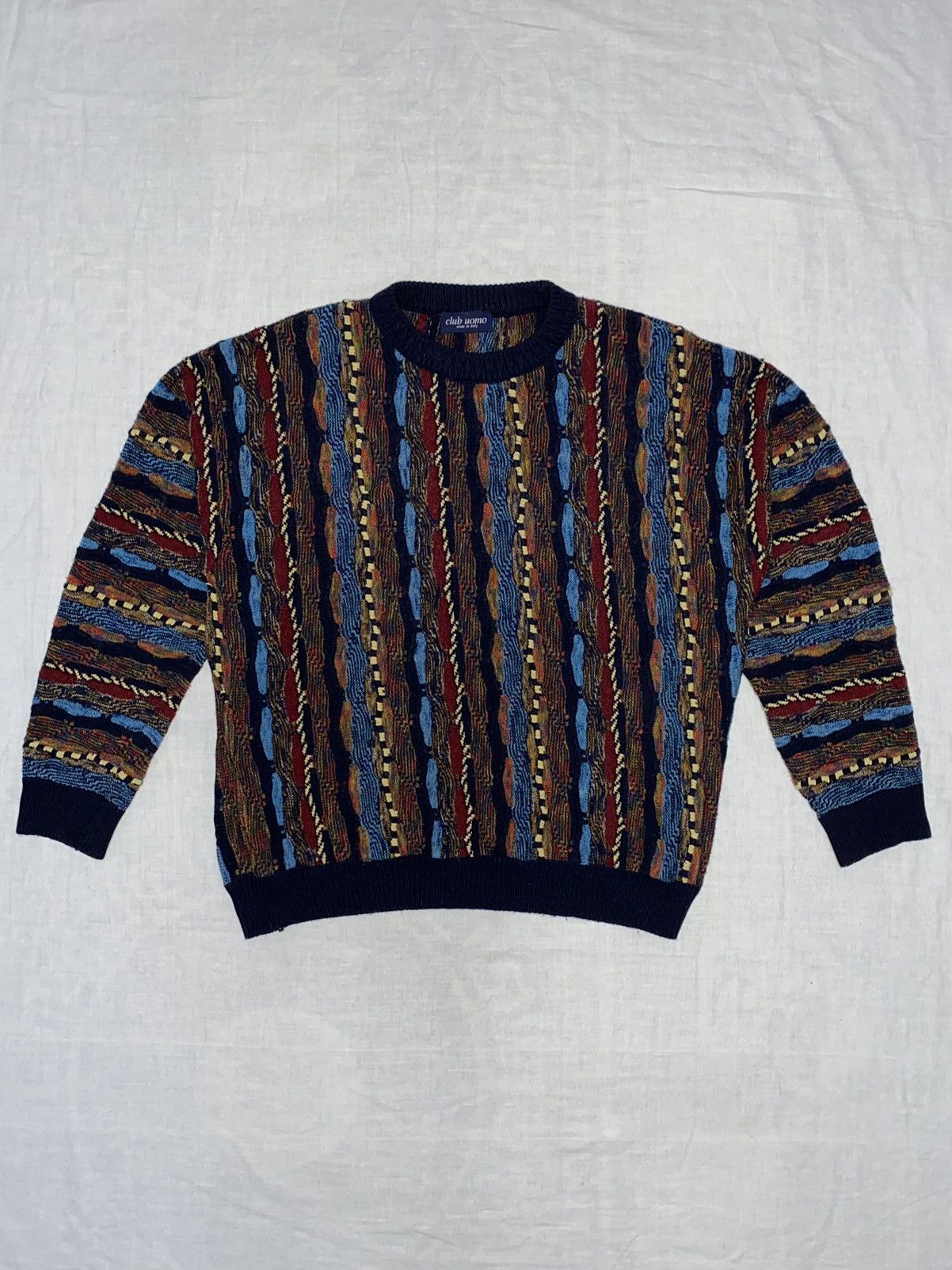 Vintage Vintage 1990s Coogi Style 3D Knit Multicolor Sweater Alfani ...