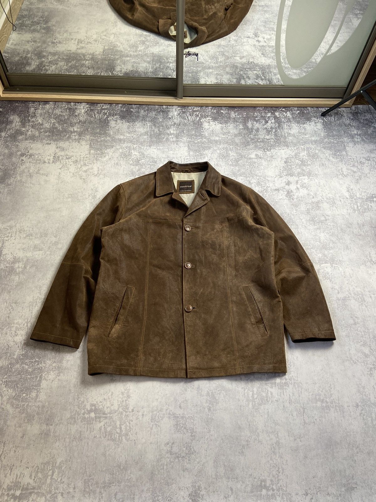 Avant Garde × Leather Jacket × Vintage RARE Trapper Y2K Vintage Leather ...