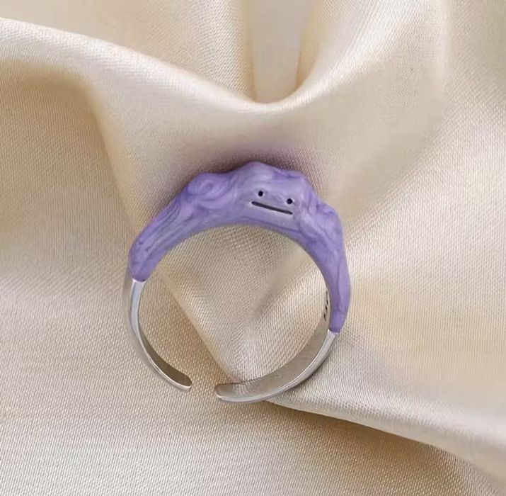 Vintage Purple Ditto Ring Silver Anime Pokemon Art Evolve Blob | Grailed