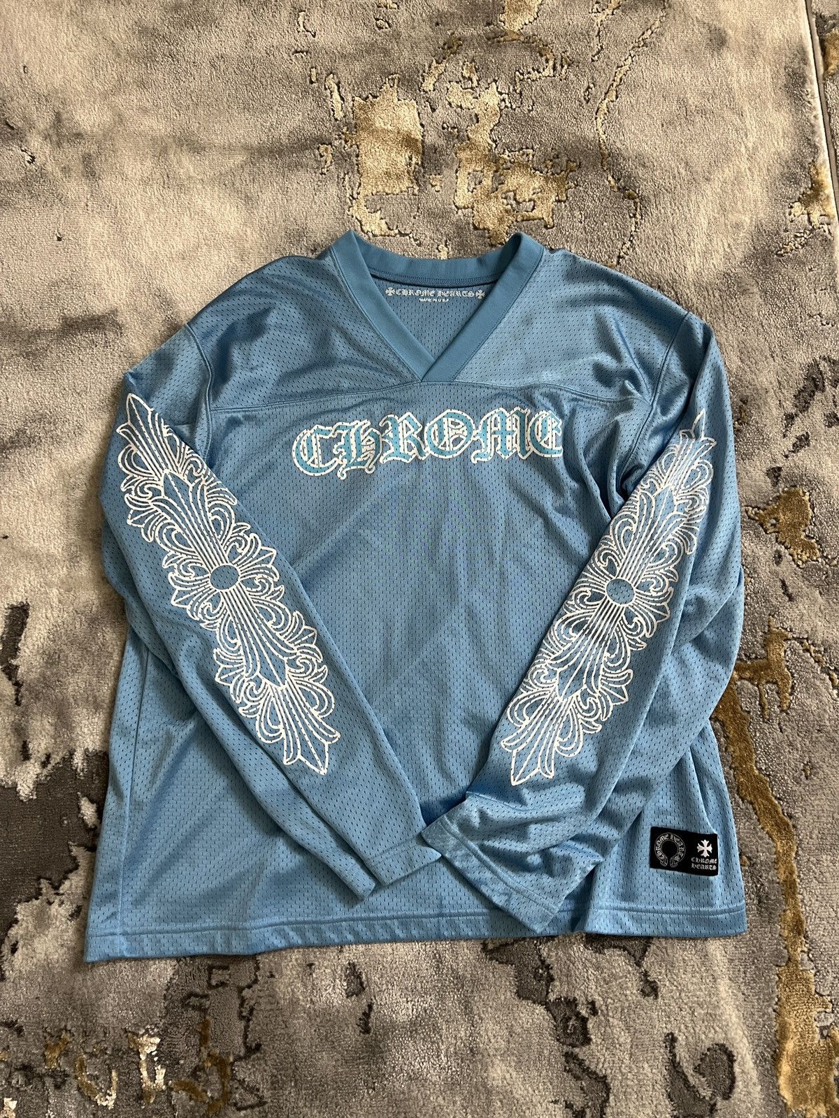 Chrome Hearts Chrome Hearts Stadium Mesh Warm Up Jersey Blue | Grailed