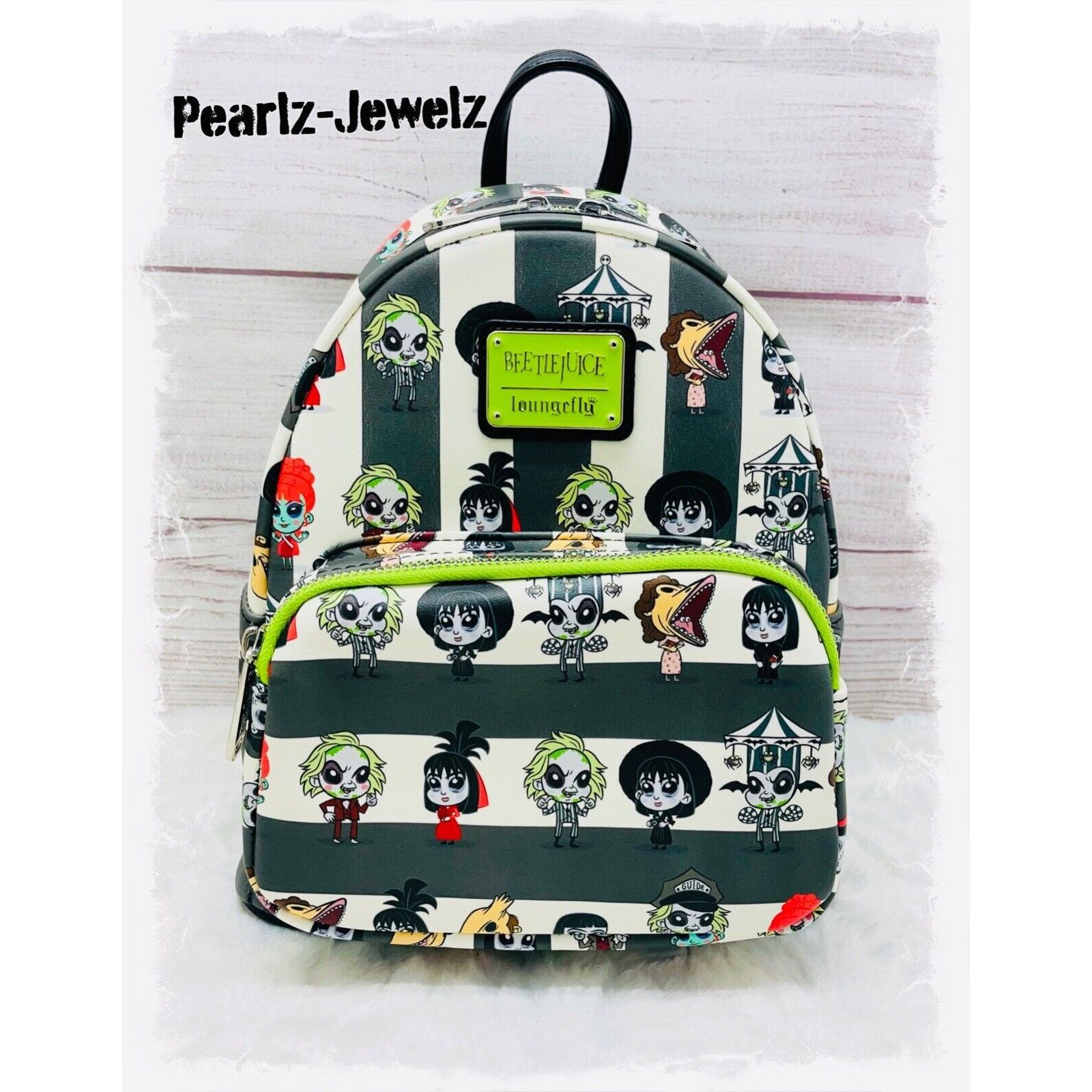 Disney Loungefly Tim Burton's Beetlejuice Chibi Black & White Strip ...