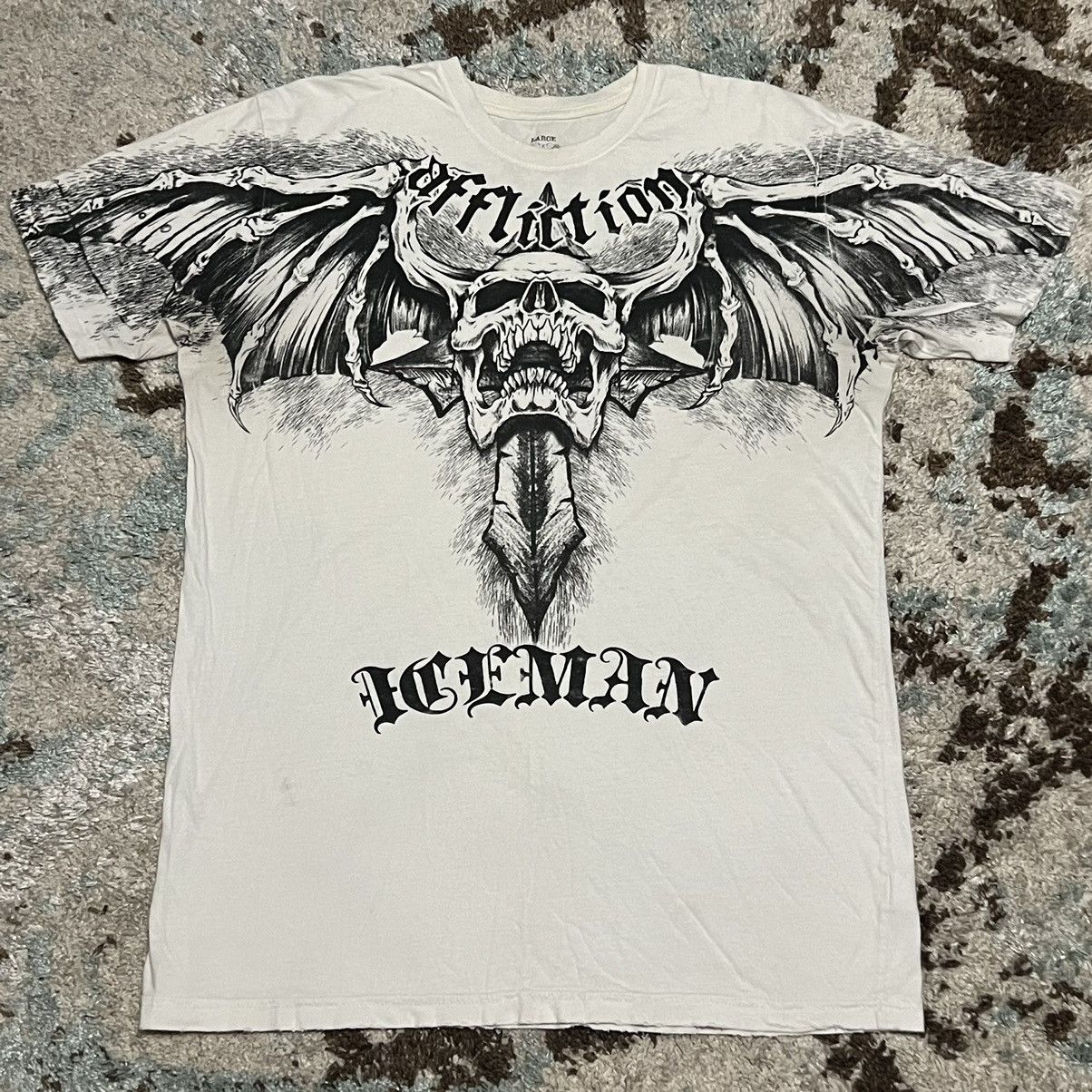 Affliction × UFC Affliction Chuck Liddell Iceman Shirt Size Large Skull ...