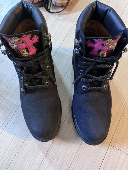 Timberland Chrome hearts X timberland 1of1 6inch gang boots | Grailed